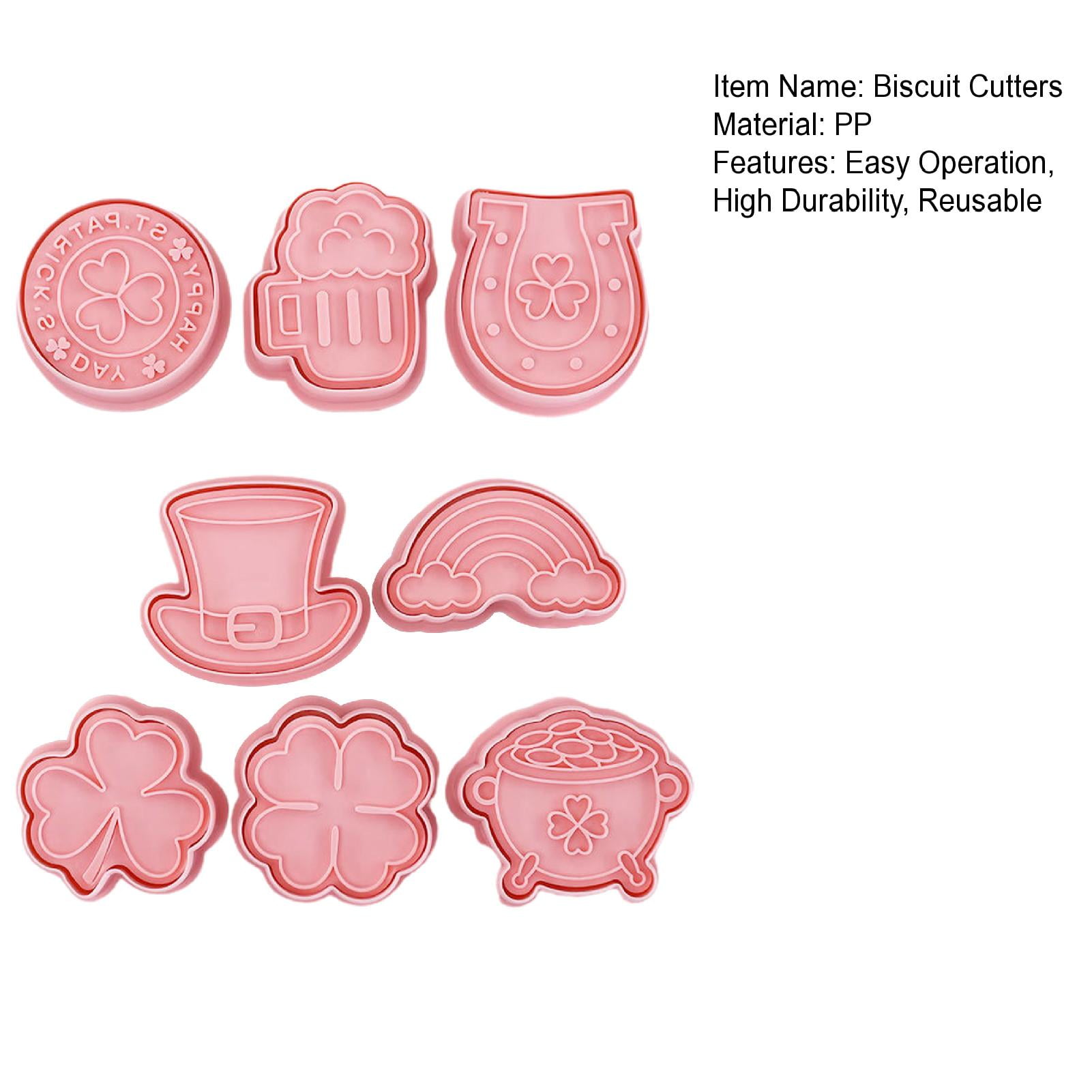 HomeCozy 8Pcs/Set Biscuit Cutters Food Grade DIY Baking Tools Shamrock ...
