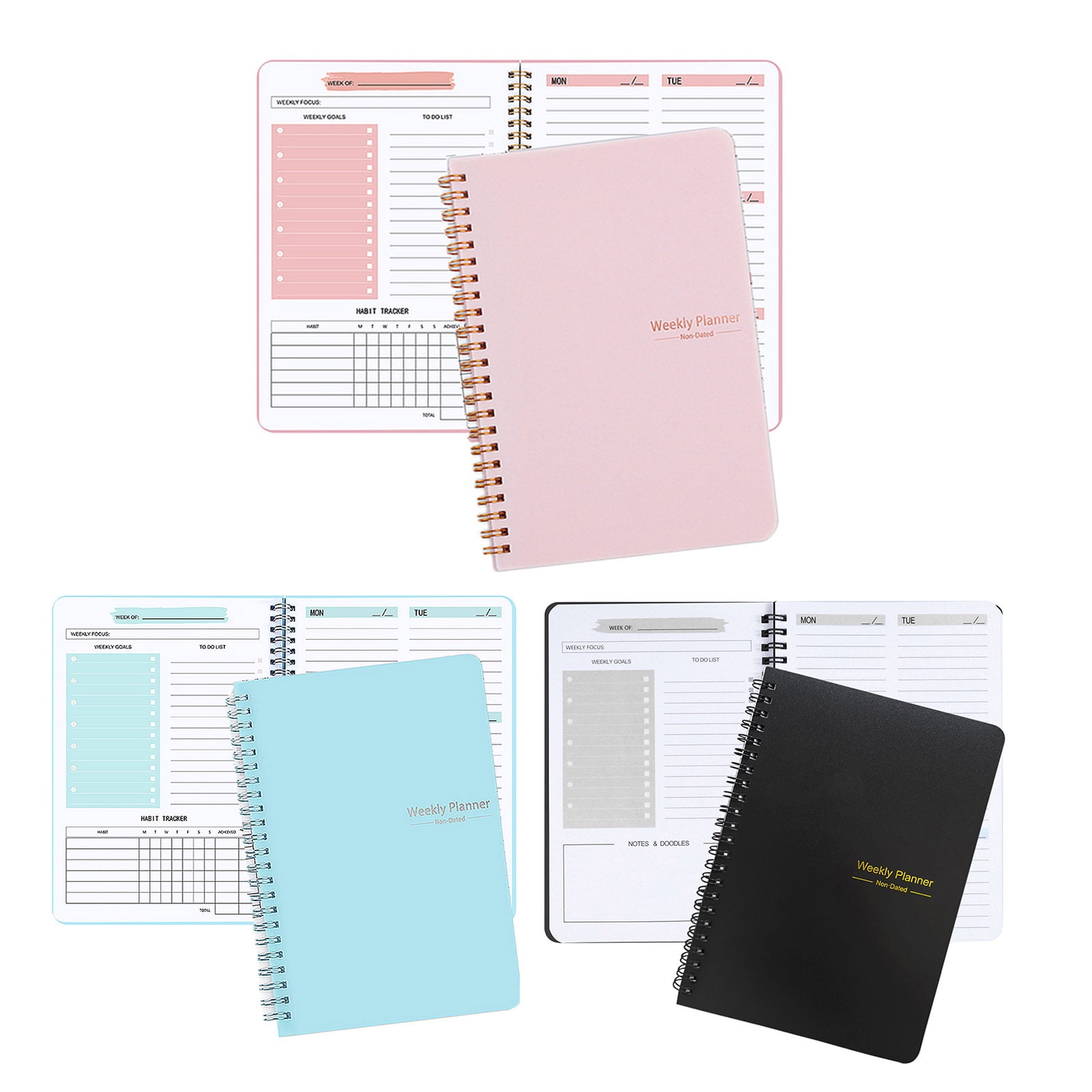 HomeCozy A5 Weekly Planner 52 Week English Daily Notebook Thick Paper ...