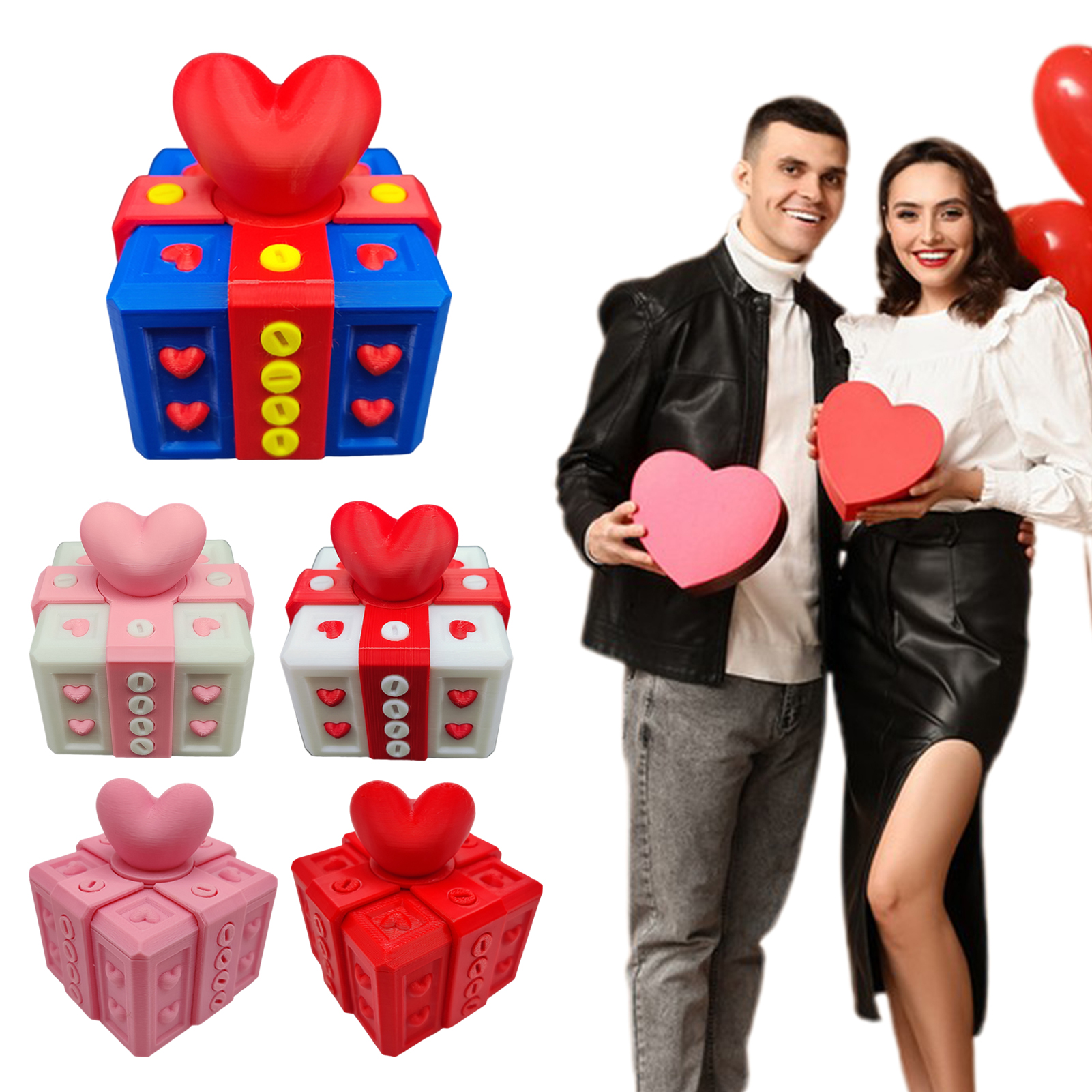 HomeCozy Annoying Gift Box 3D Printed Gift Box with Screws Love Heart ...