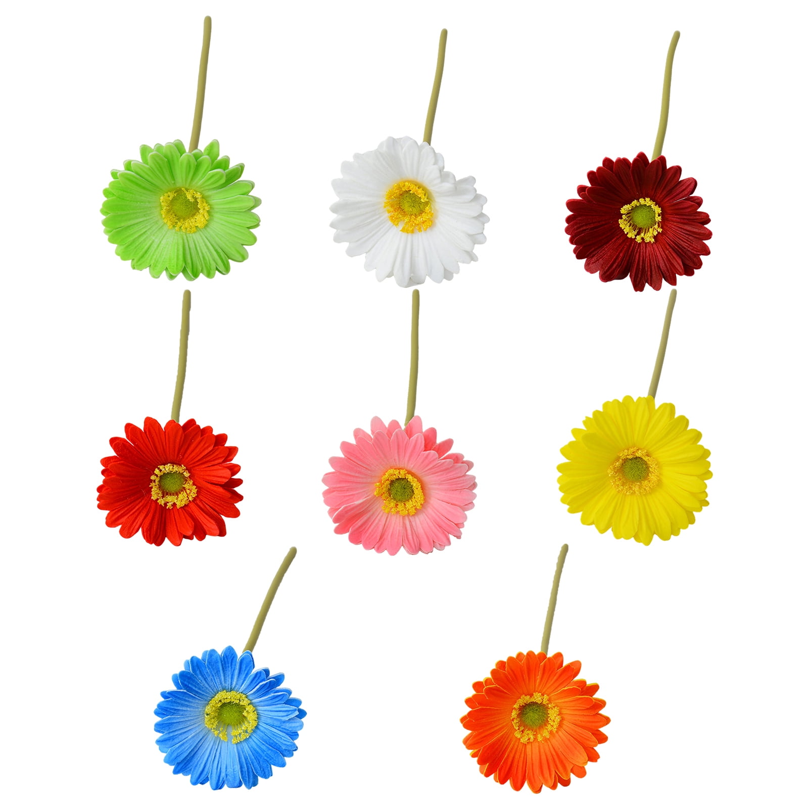 HomeCozy Artificial Gerbera Jamesonii with Stem Realistic Fake Silk ...