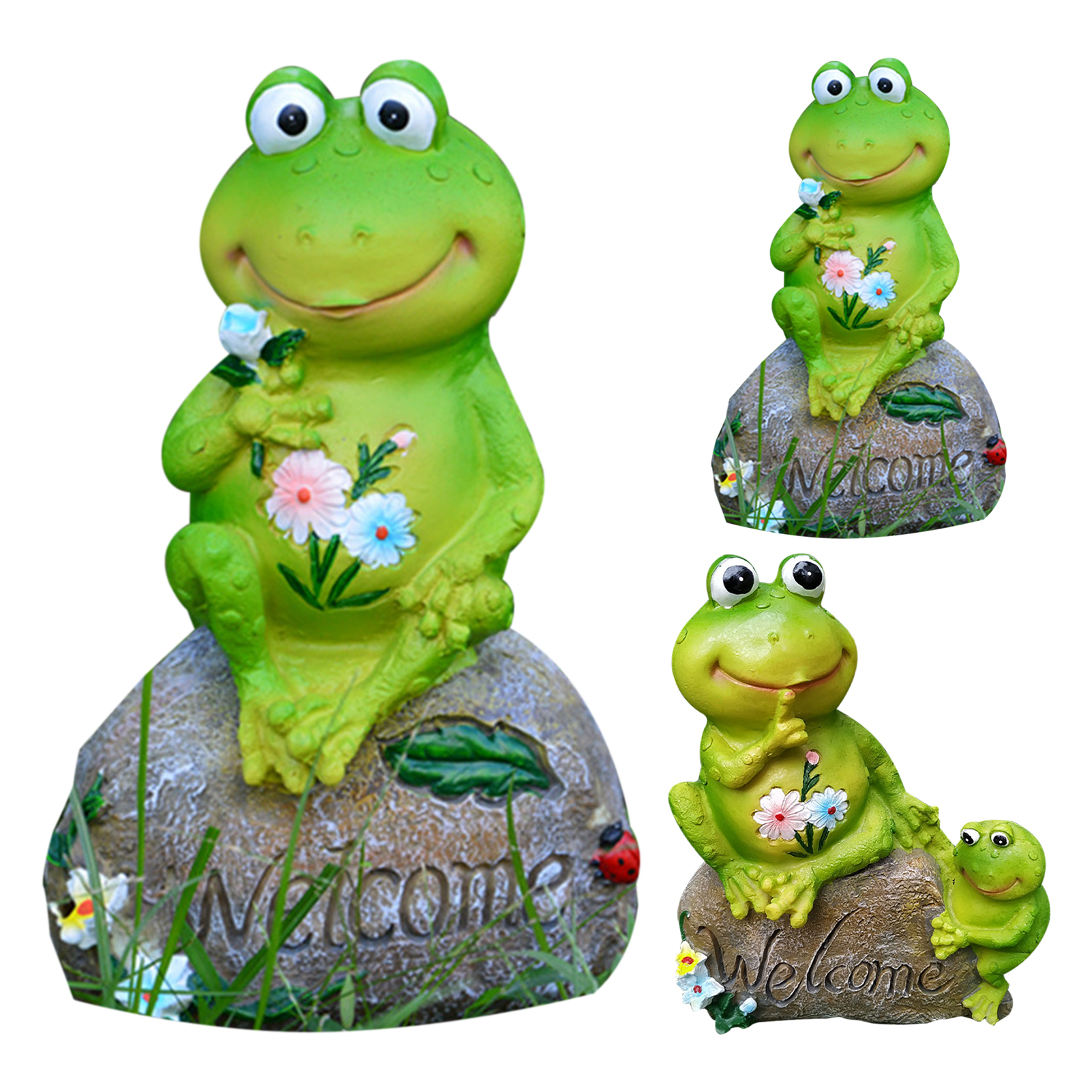 HomeCozy Big Eyes Vivid Appearance Eco-friendly Frog Statue Lovely Frog ...