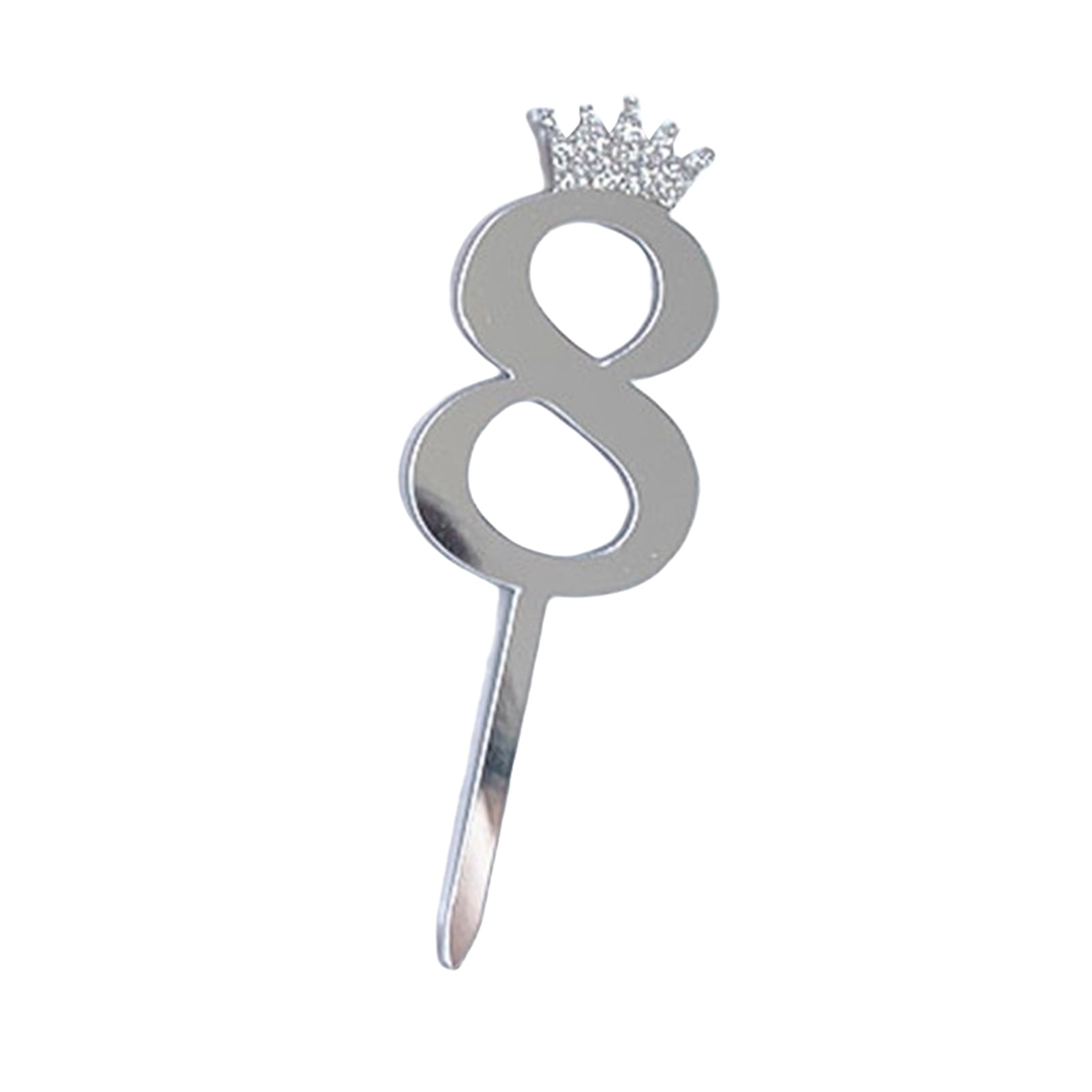 HomeCozy Cake Numeral Topper Crown Style Dazzling Acrylic Number Cake ...