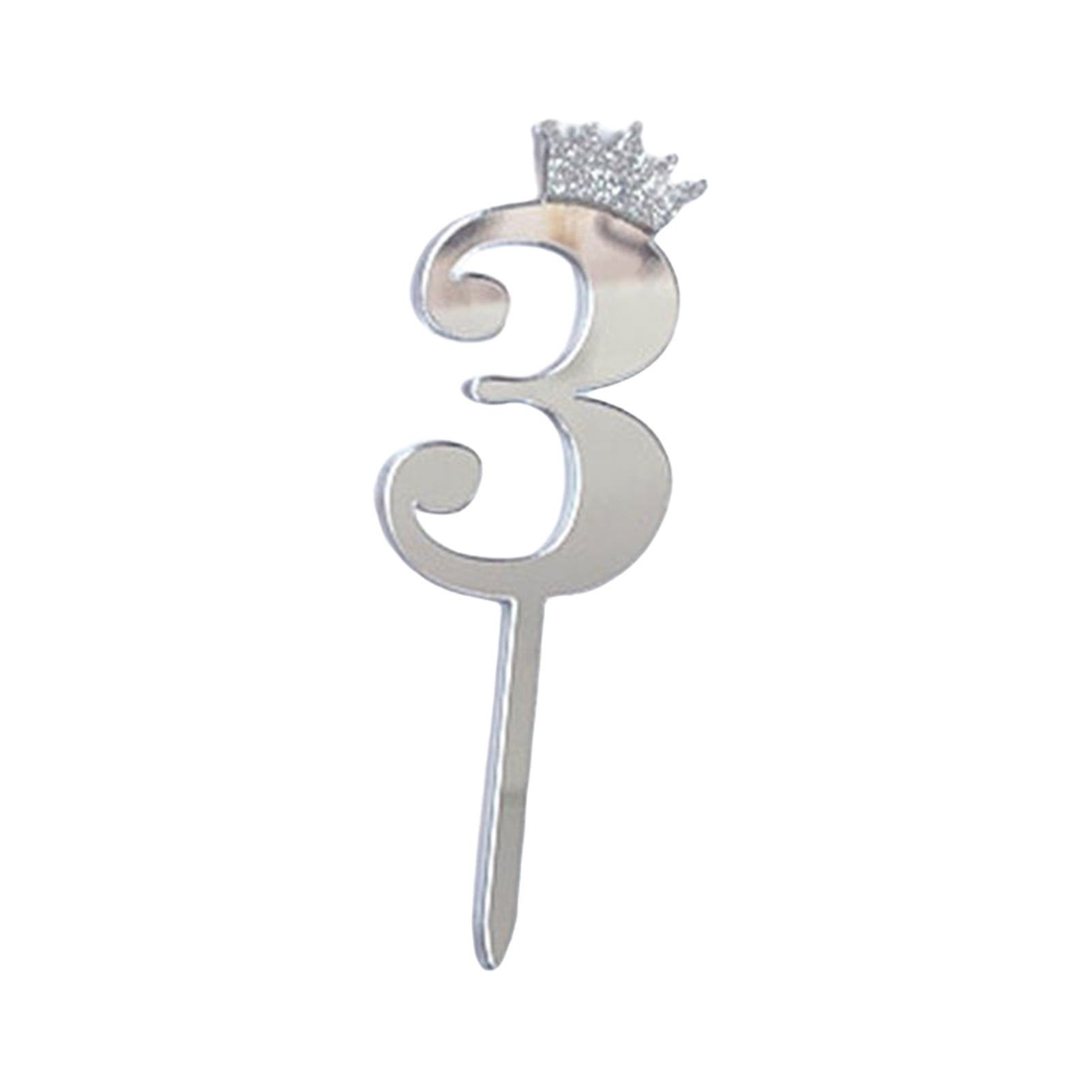 HomeCozy Cake Numeral Topper Crown Style Dazzling Acrylic Number Cake ...