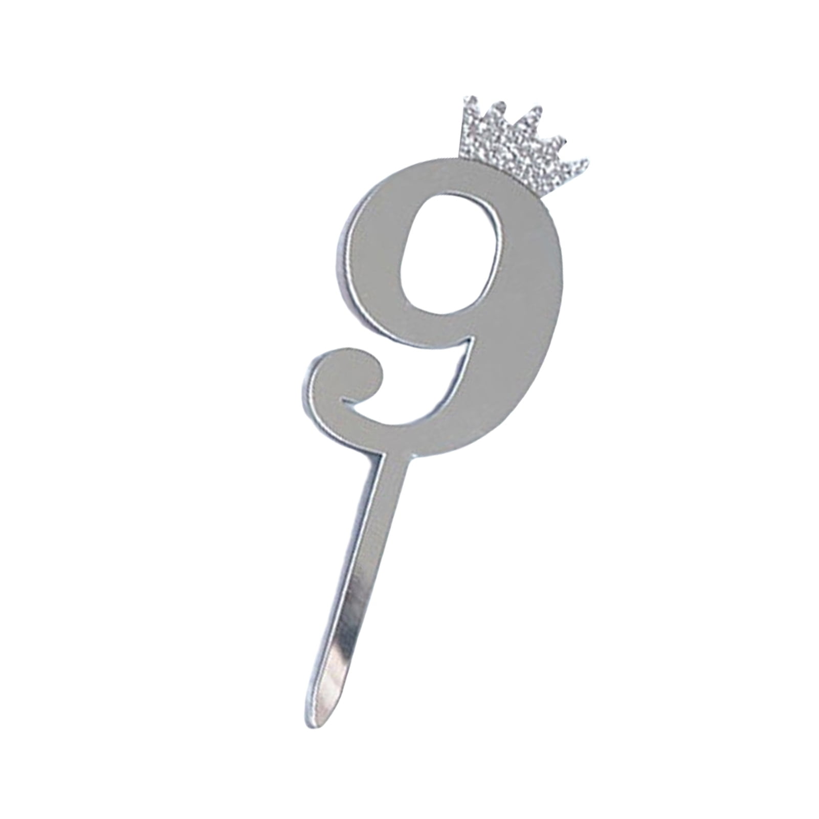 HomeCozy Cake Numeral Topper Crown Style Dazzling Acrylic Number Cake ...