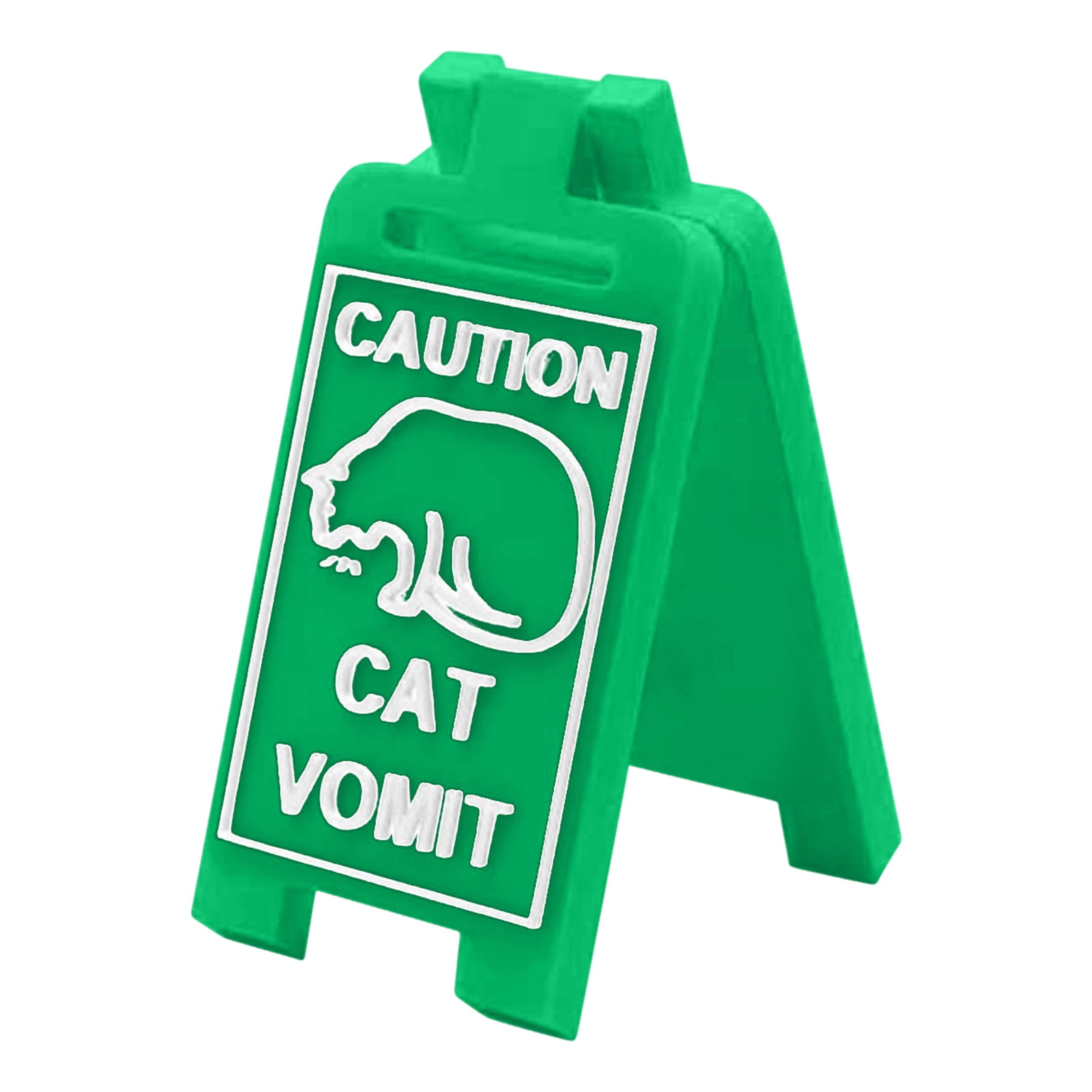 HomeCozy Cat Vomit Caution Sign 3D Printed Kitten Vomiting Warning Sign ...