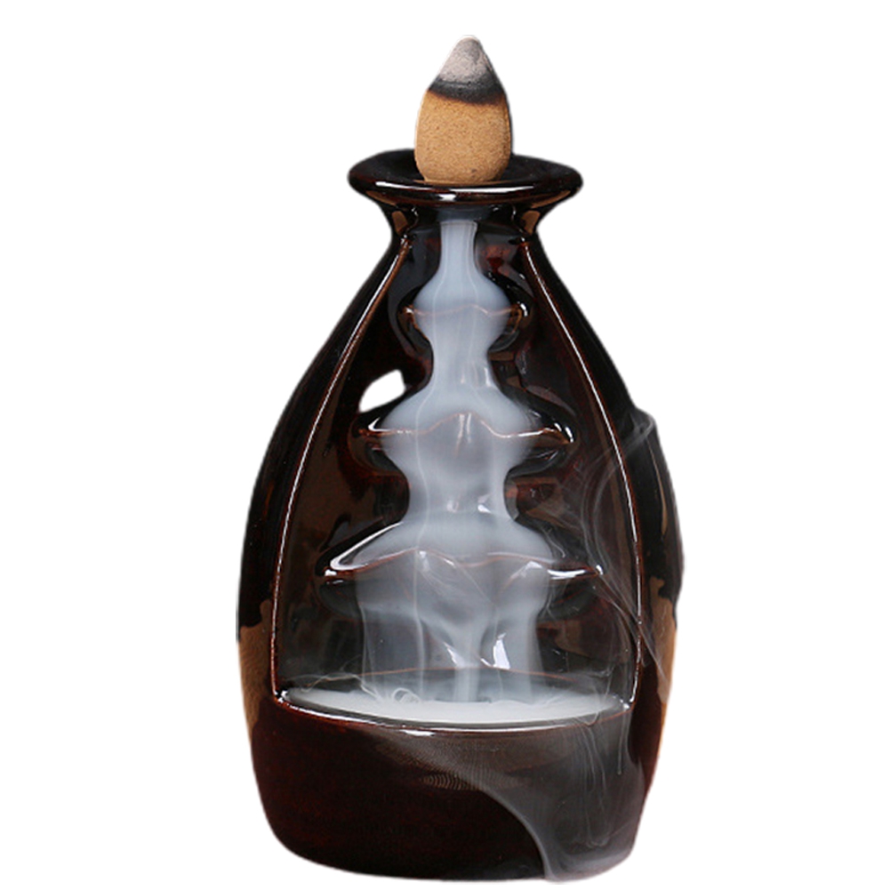 HomeCozy Ceramic Waterfall Backflow Incense Burners Holder Censer ...