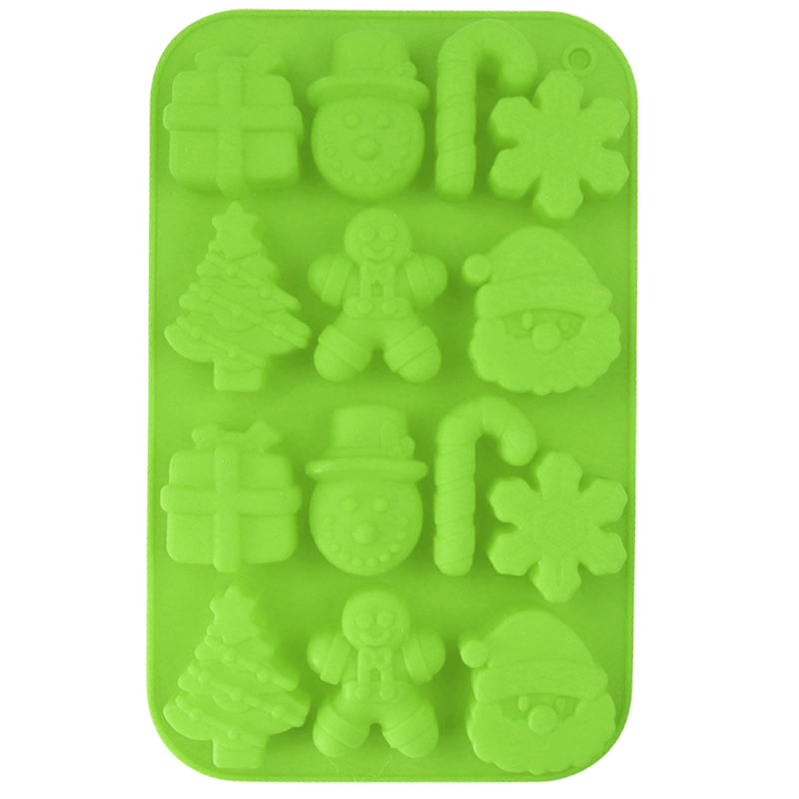 HomeCozy Christmas Silicone Mold 14 Cavities Santa Snowman Tree Cane ...