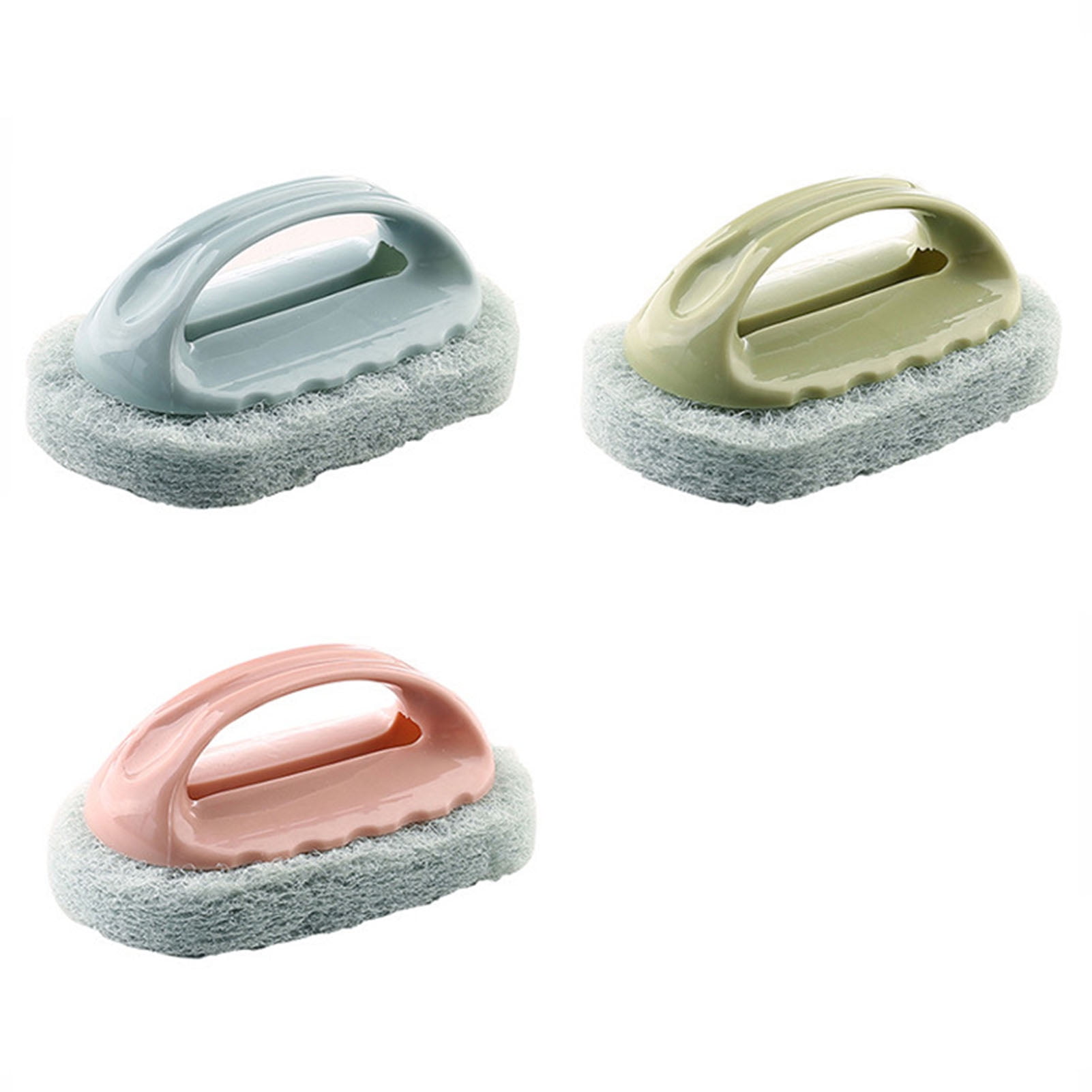 HomeCozy Cleaning Brush Scouring Pad with Handle Design Non-scratch Dry ...