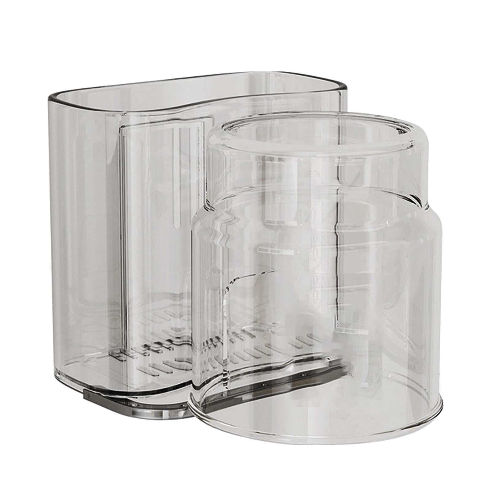 HomeCozy Clear Bathroom Toothbrush Holder with Cup Wall Mounted Punch ...