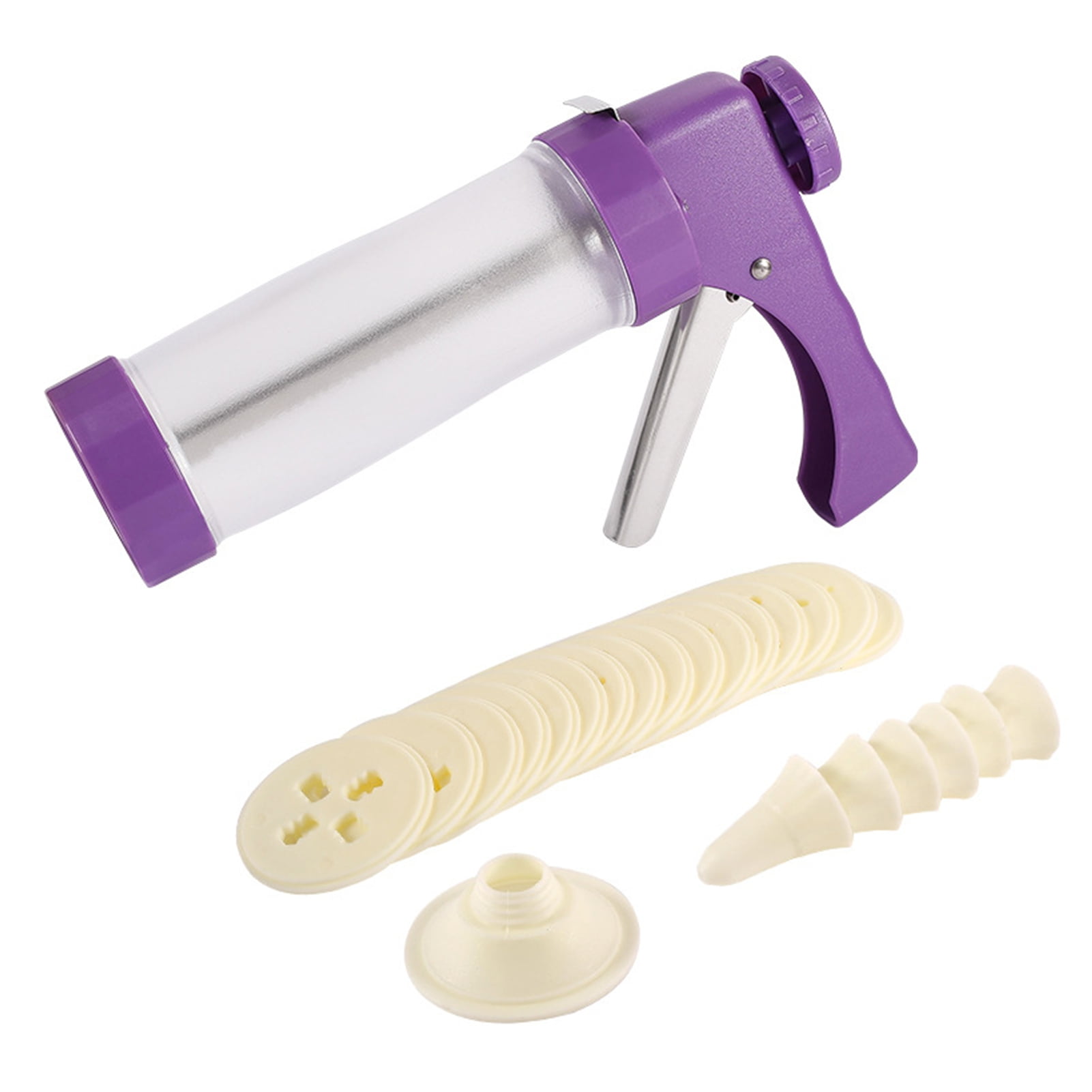 HomeCozy Cookie Press Kit Stainless Steel Cookie Cutters 16 Discs 6 ...