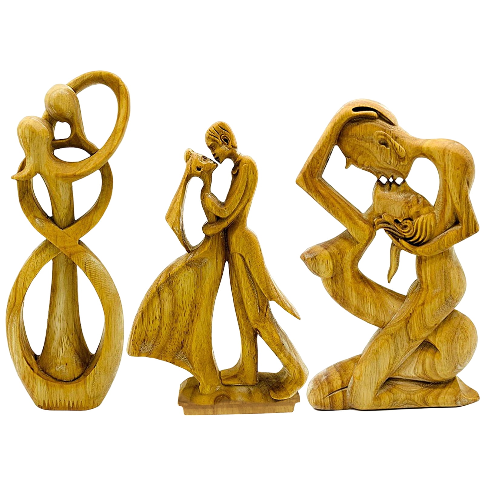 HomeCozy Couple Sculpture Handcrafted DIY Engraving Desktop Abstract ...