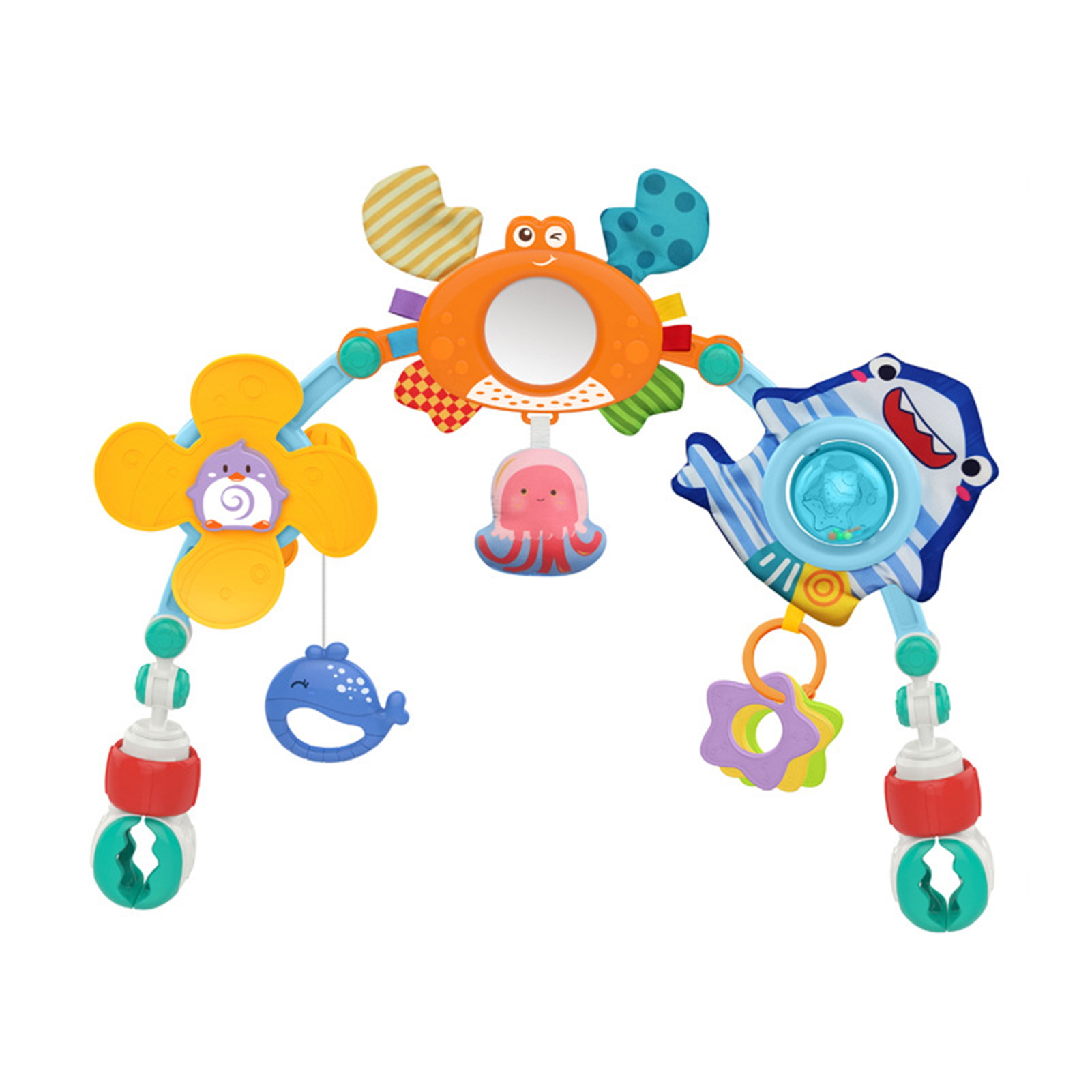 HomeCozy Crib Rattle Toy Cartoon Whale Crab Octopus Colorful Cute ...