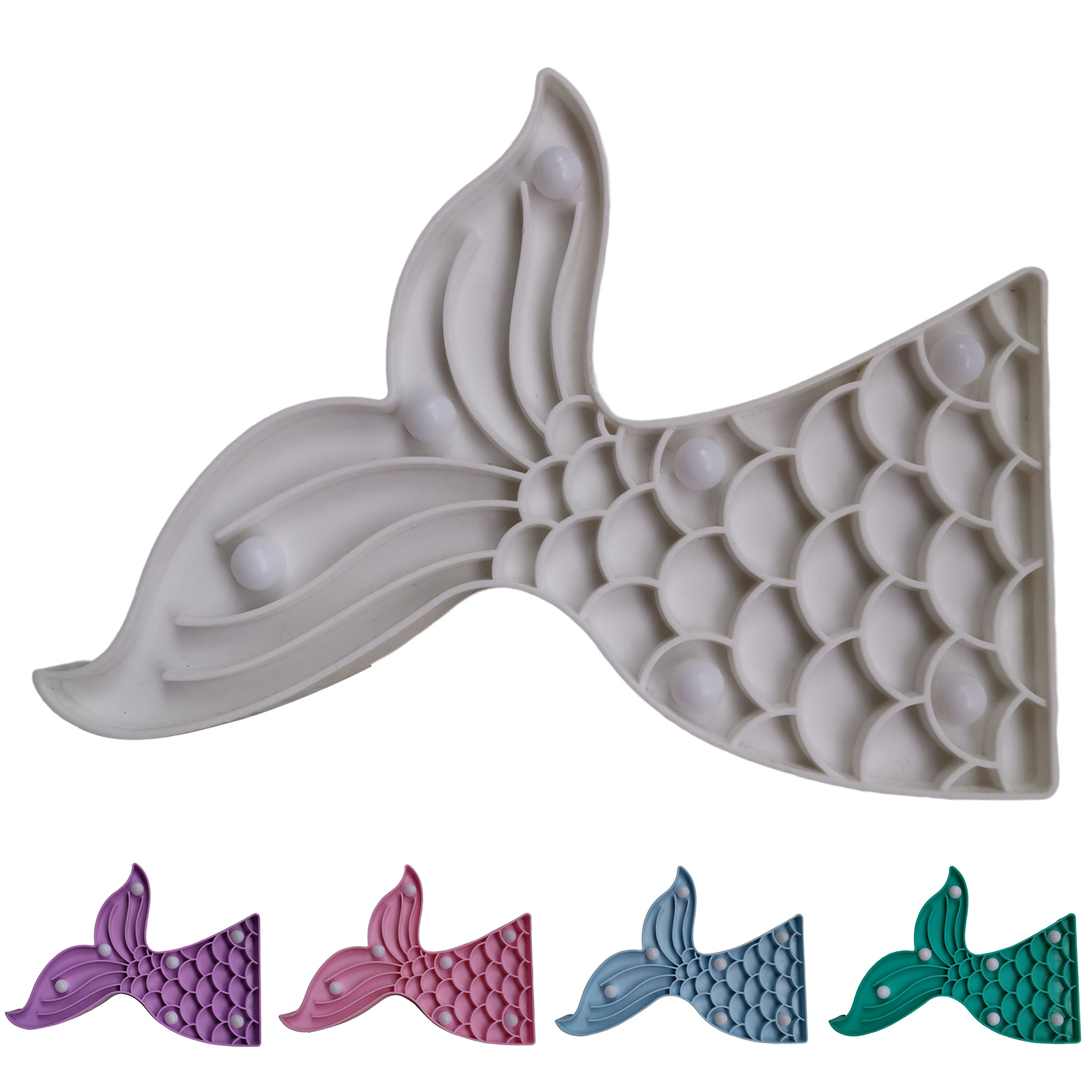 HomeCozy Cute Mermaid Tail Night Light Christmas Day Decor Battery ...