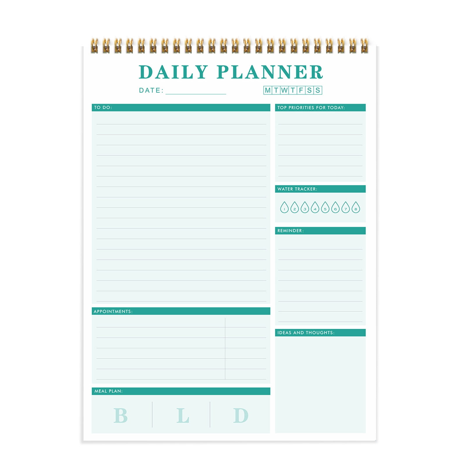 HomeCozy Daily Planner with Double-Coil Binding Students Office Workers ...