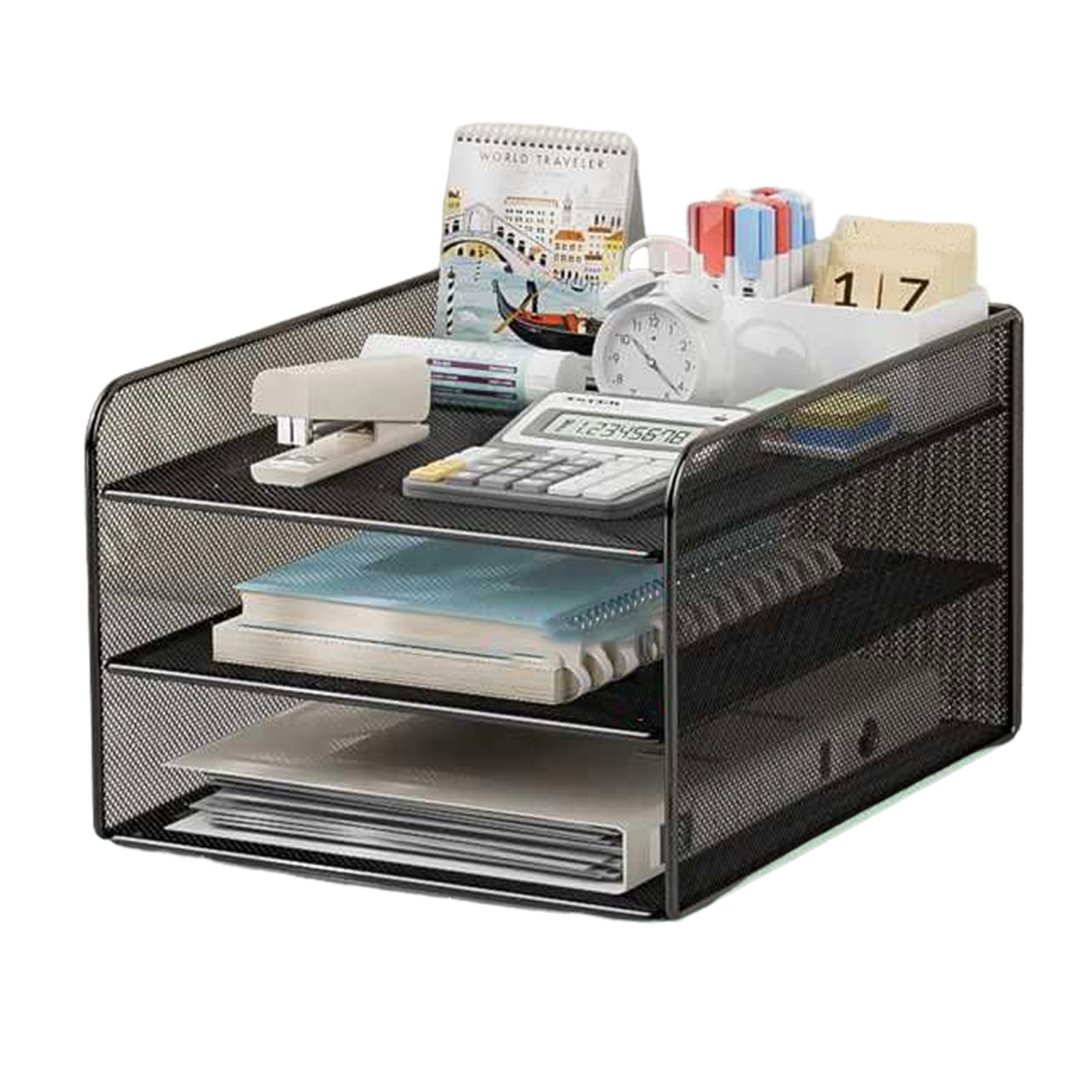 HomeCozy Desk Organizer Storage Box Three Layer Design Large Capacity ...