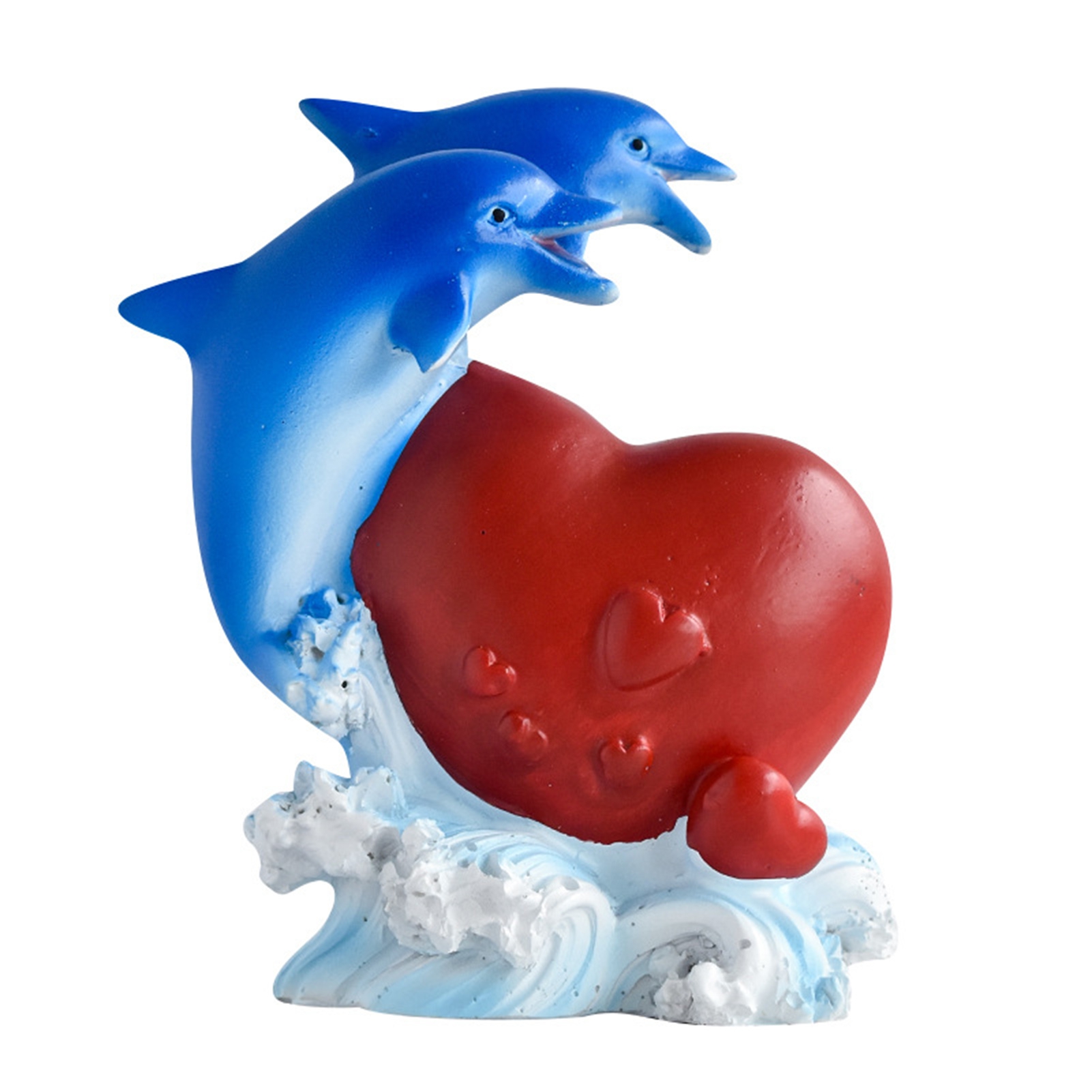 HomeCozy Dolphin Figurine Collectible Tabletop Resin Dolphin Statue ...