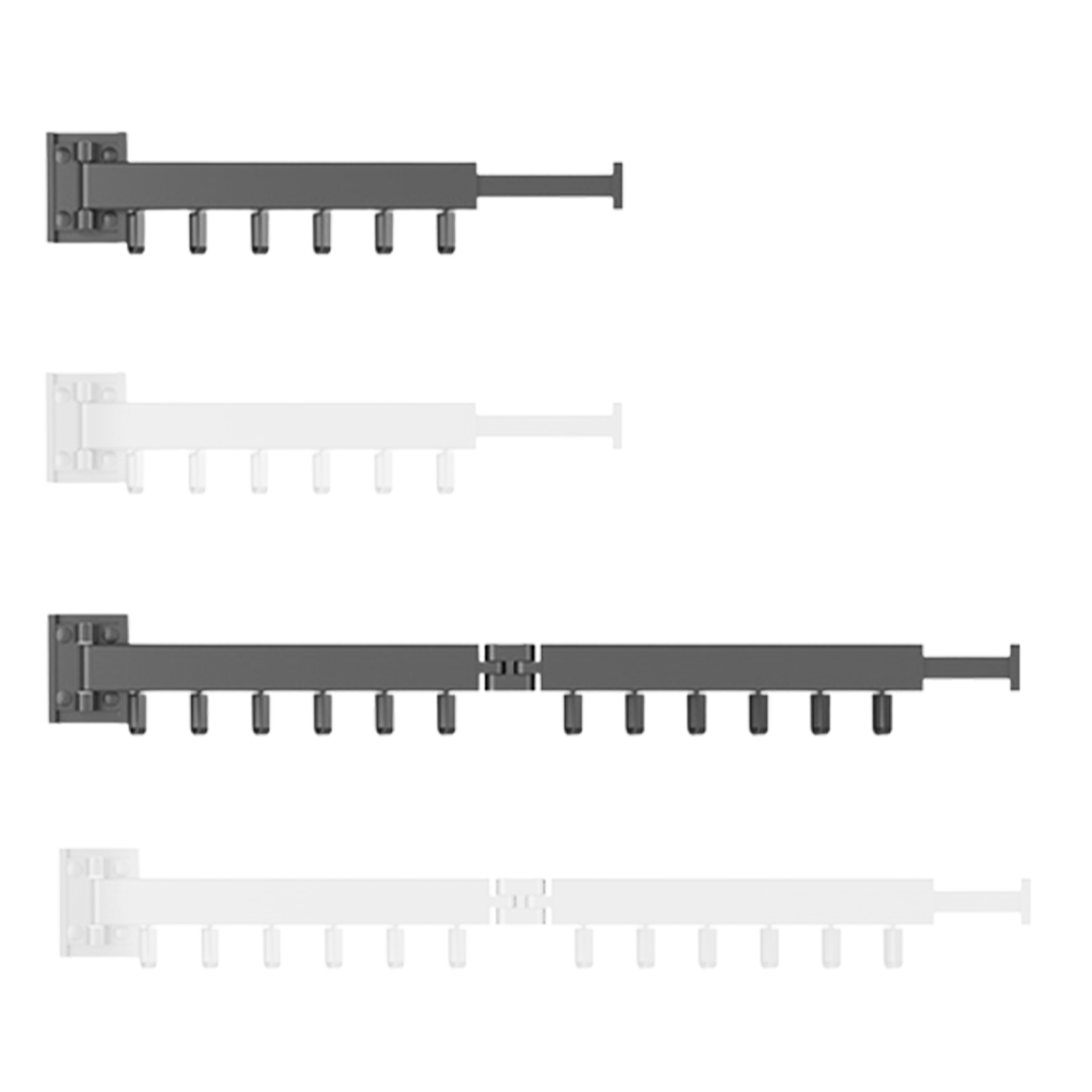 HomeCozy Drying Rack Wall Mounted Space Save Folding 1/2 Poles ...