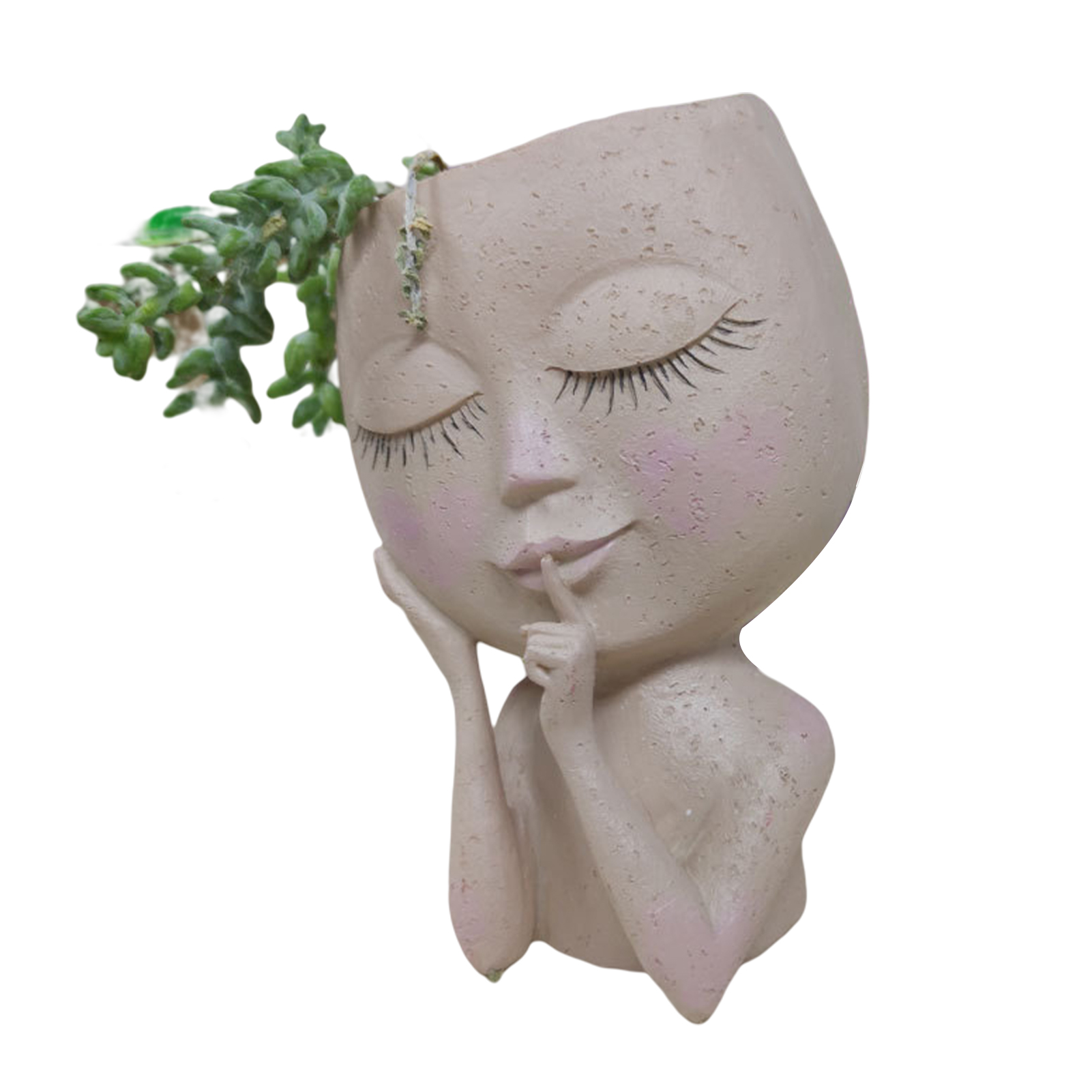 HomeCozy Flower Vase Pot Vivid Appearance Drain Hole Design Resin Girl ...