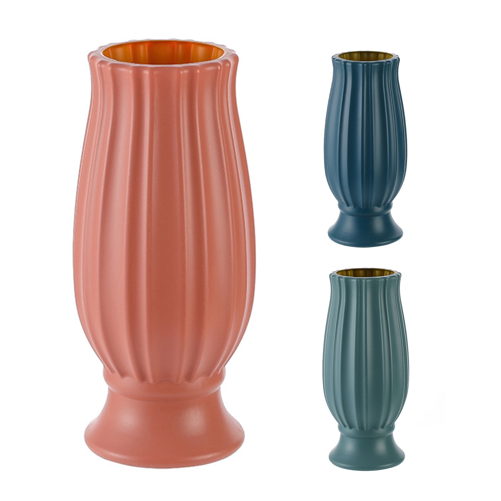 HomeCozy Flower Vase Unbreakable Streamlined Solid Color Dried Flower ...
