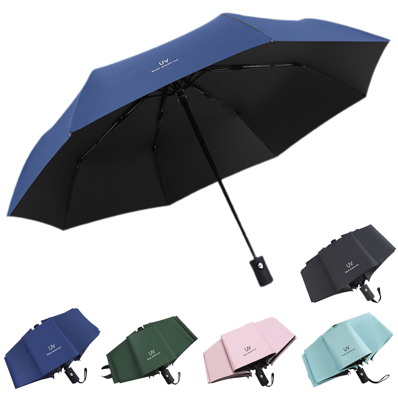 HomeCozy Folding Umbrella UV Sun Resistant Windproof Rainproof 8 Ribs ...