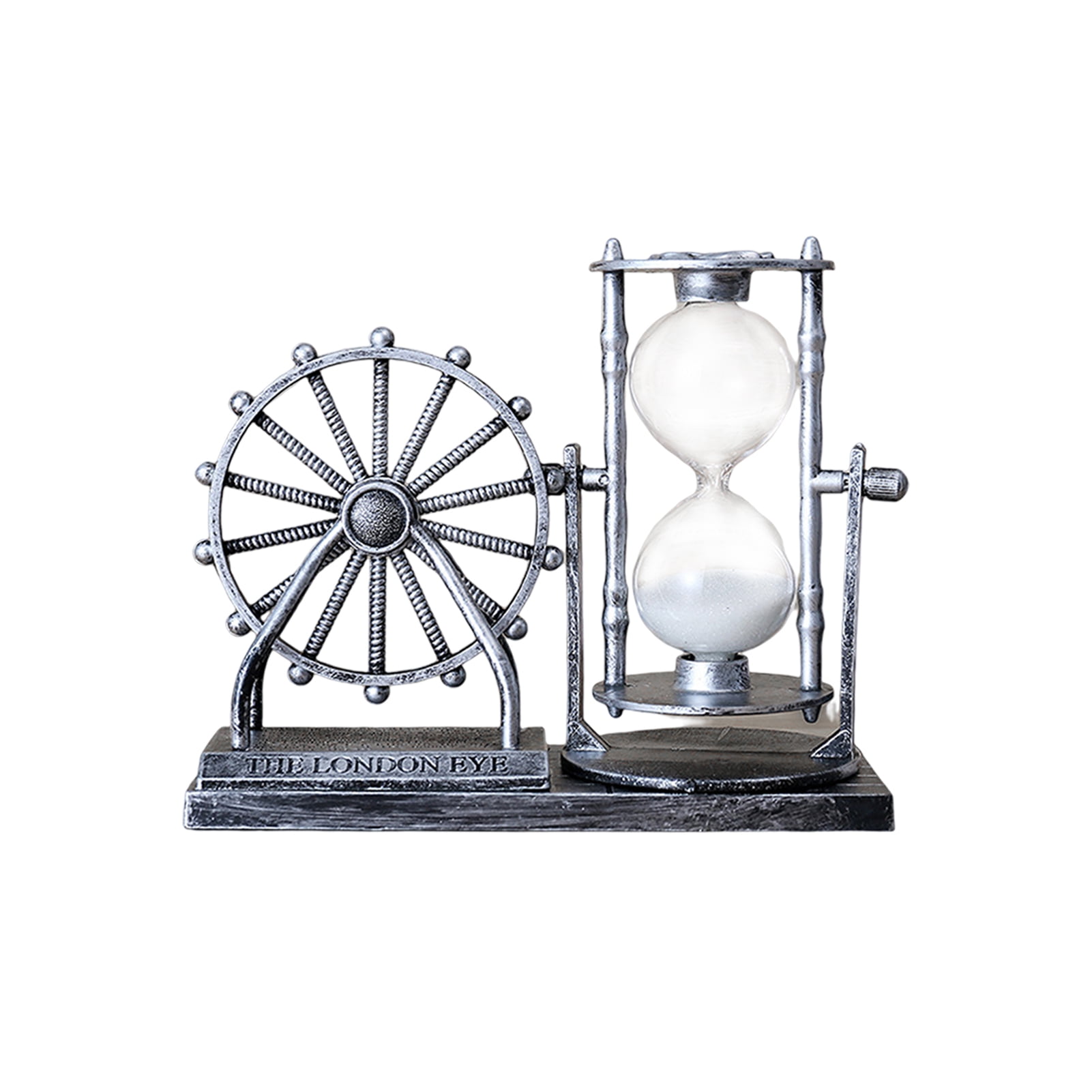HomeCozy Freestanding Letter Print Hourglass Ornament Vintage Ferris ...