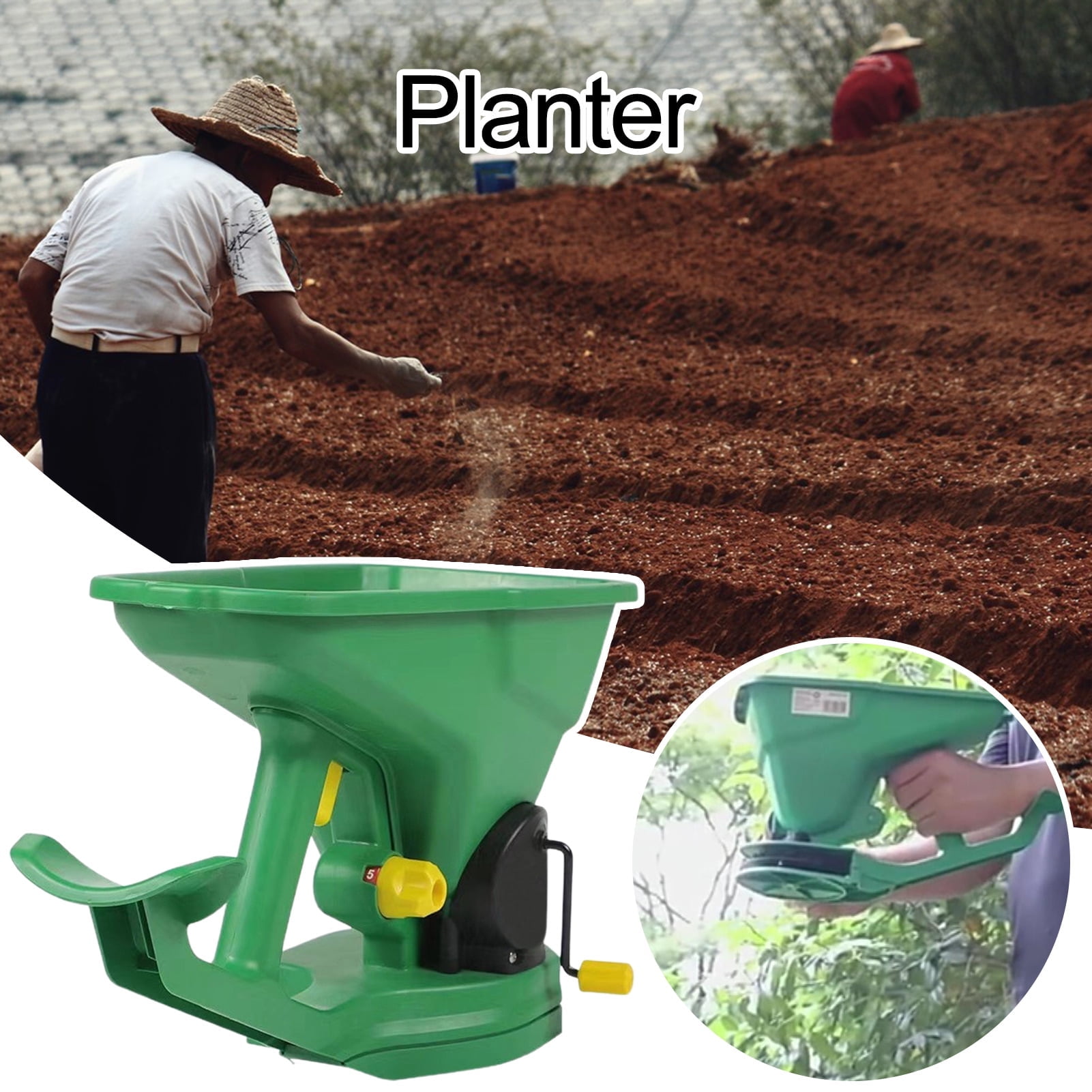 HomeCozy Handheld Spreader for Garden Lawn Sowing Dispenser 1.5L Lightweight Portable Seeder ...