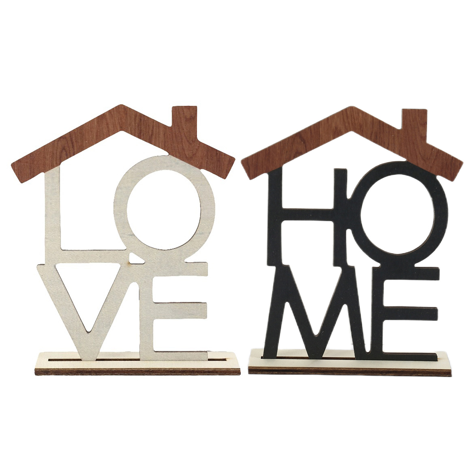 HomeCozy LOVE HOME Desktop Decoration with Wooden Base Home Office ...