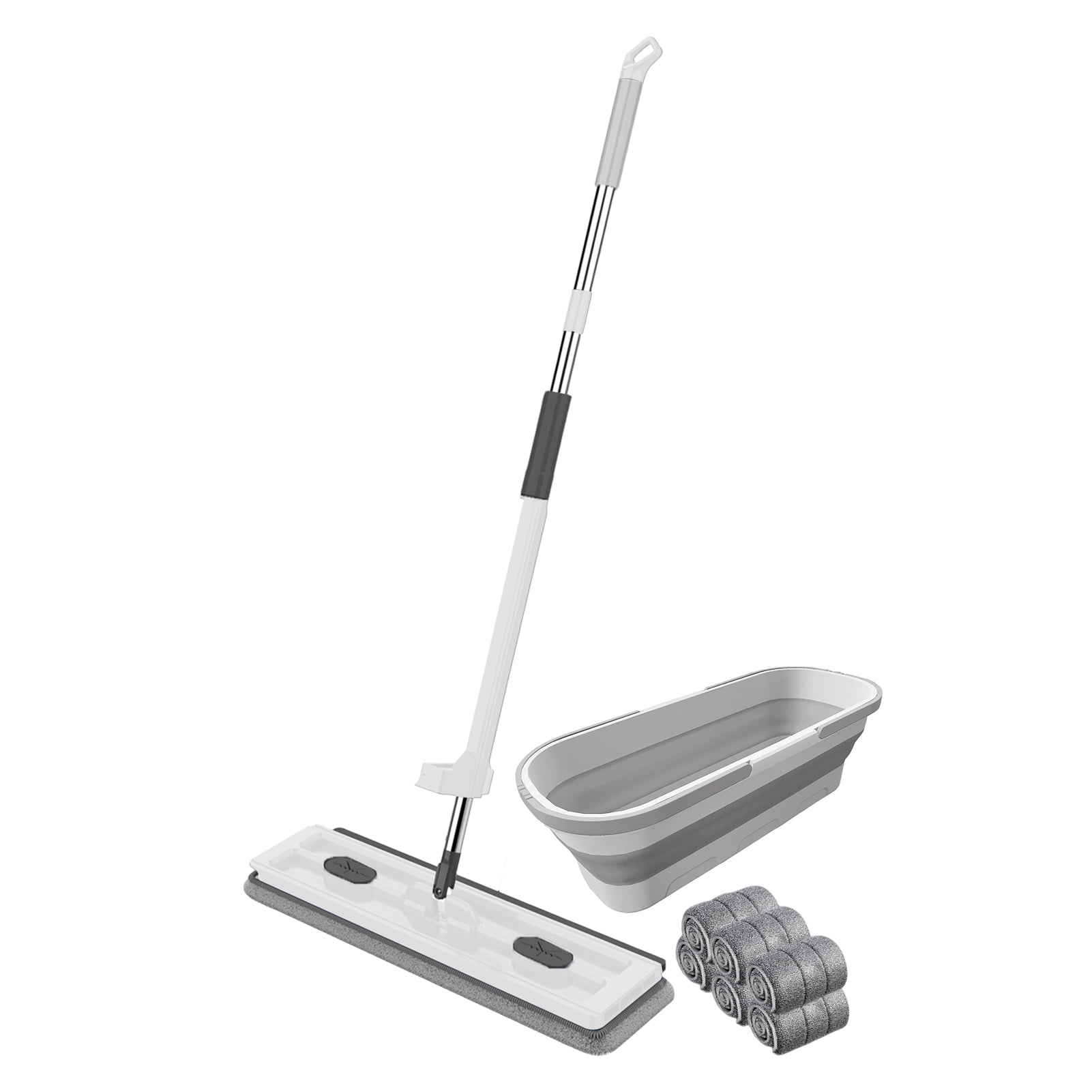 HomeCozy Large Flat Mop with 6 Microfiber Pads Stainless Steel ...