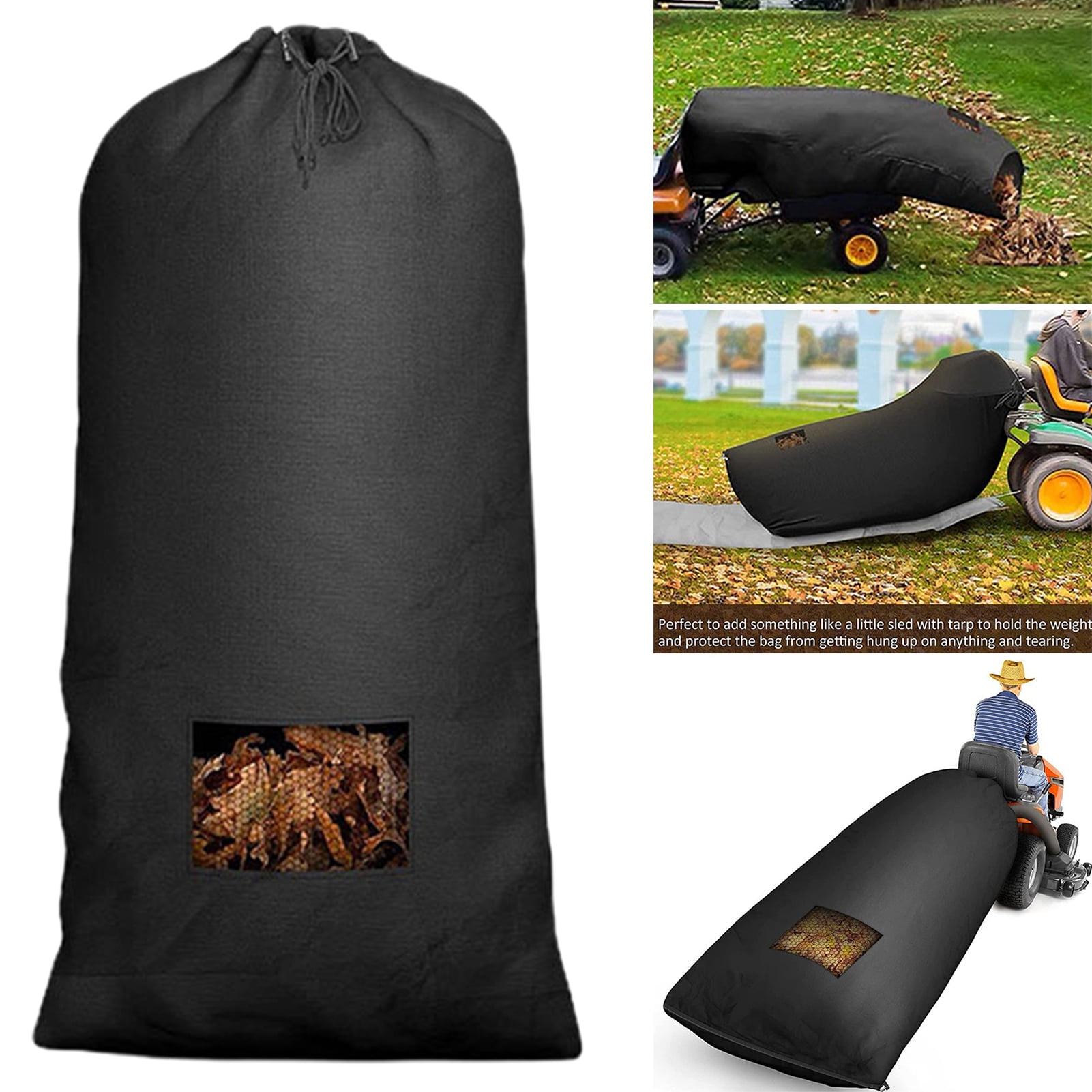 HomeCozy Lawn Tractor Leaf Bag Grass Catcher Bag Large Capacity Mesh ...