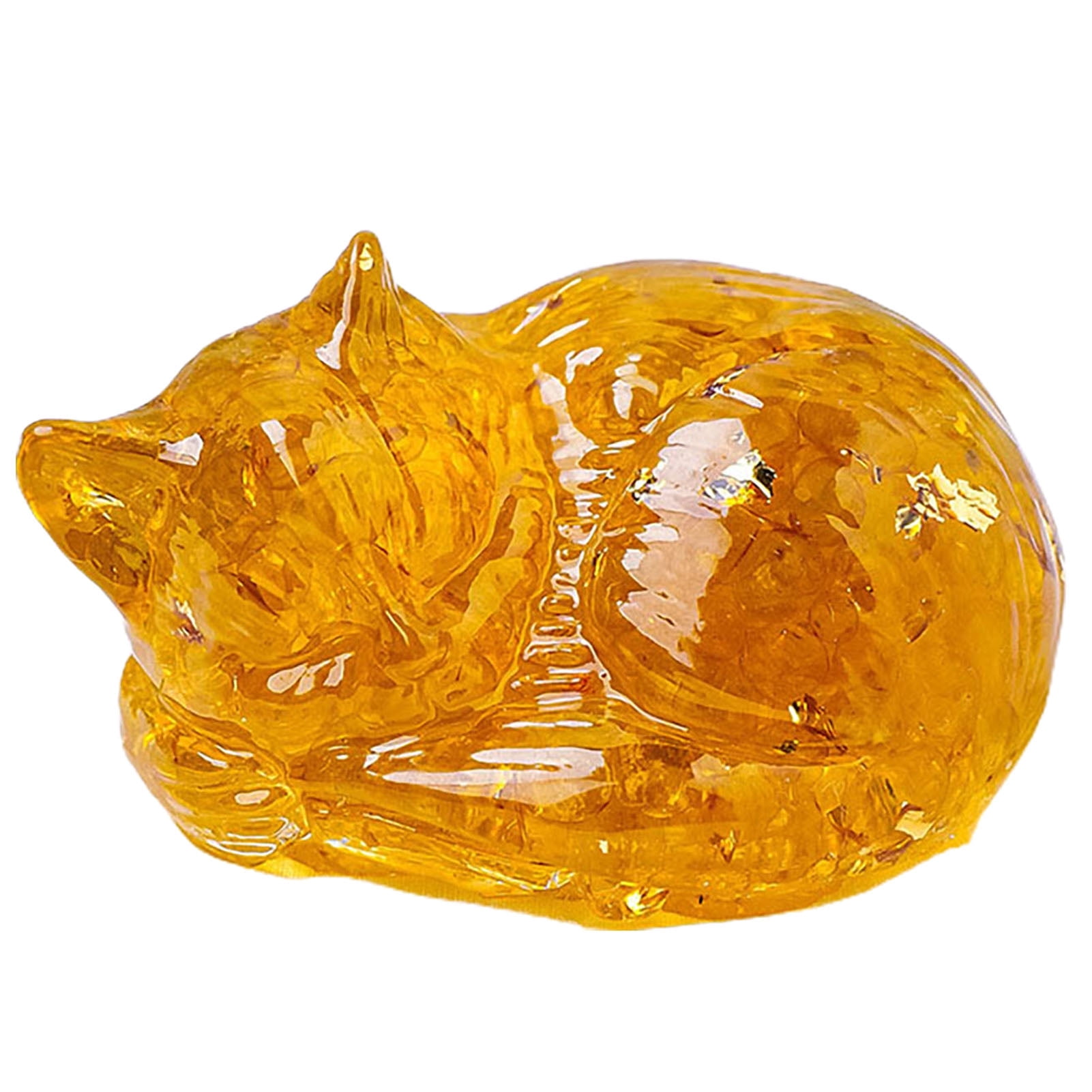 HomeCozy Natural Stone Sleeping Cat Figurine Positive Healing Energy ...