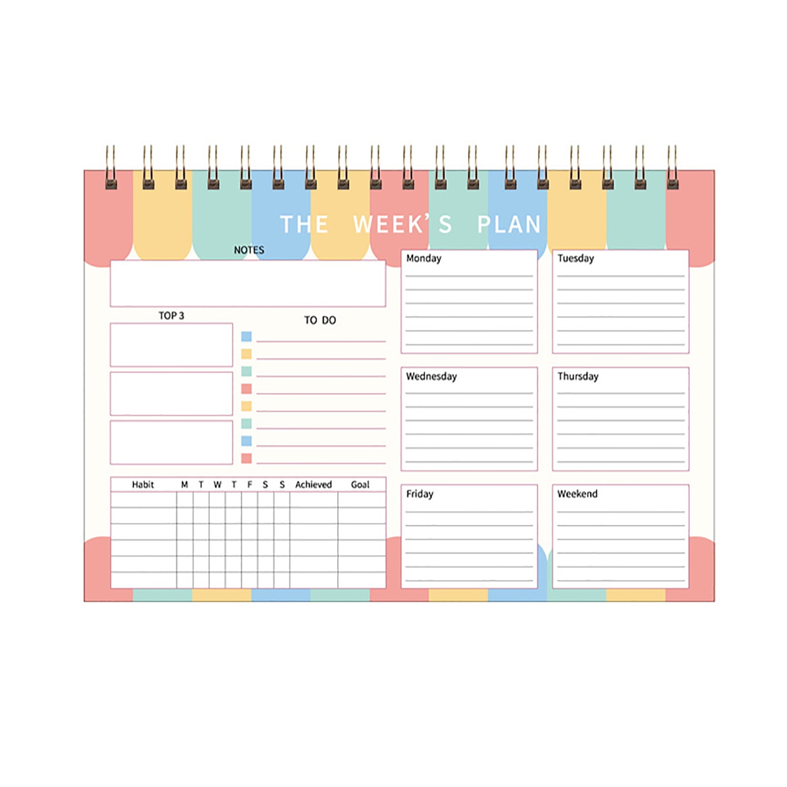 HomeCozy Notebook English Weekly Planner Notepad with Goal Setting ...