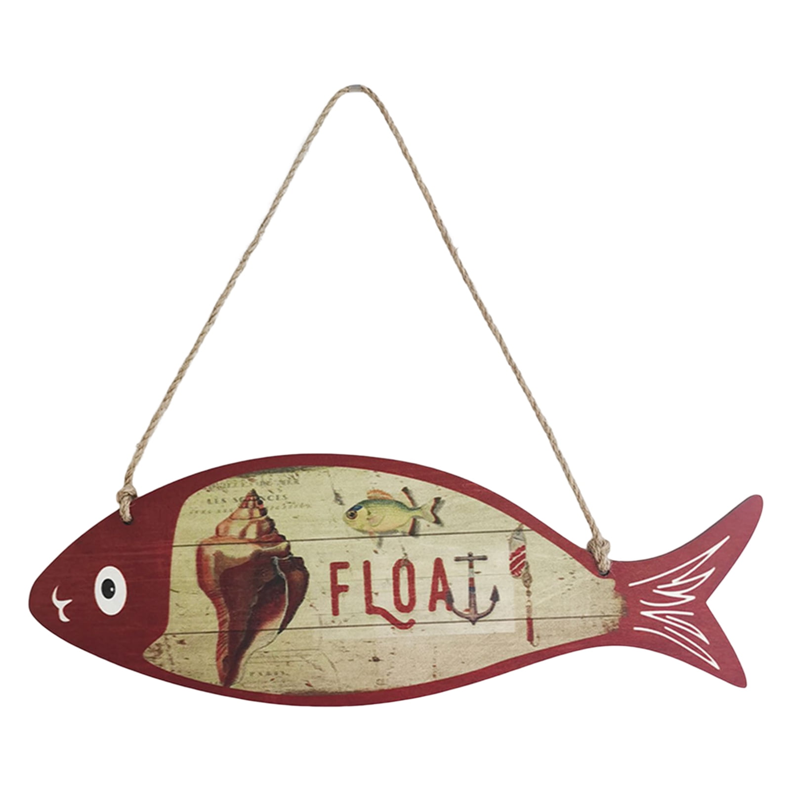 HomeCozy Ocean Fish Wall Plaque Summer Beach Wood Hanging Sign ...