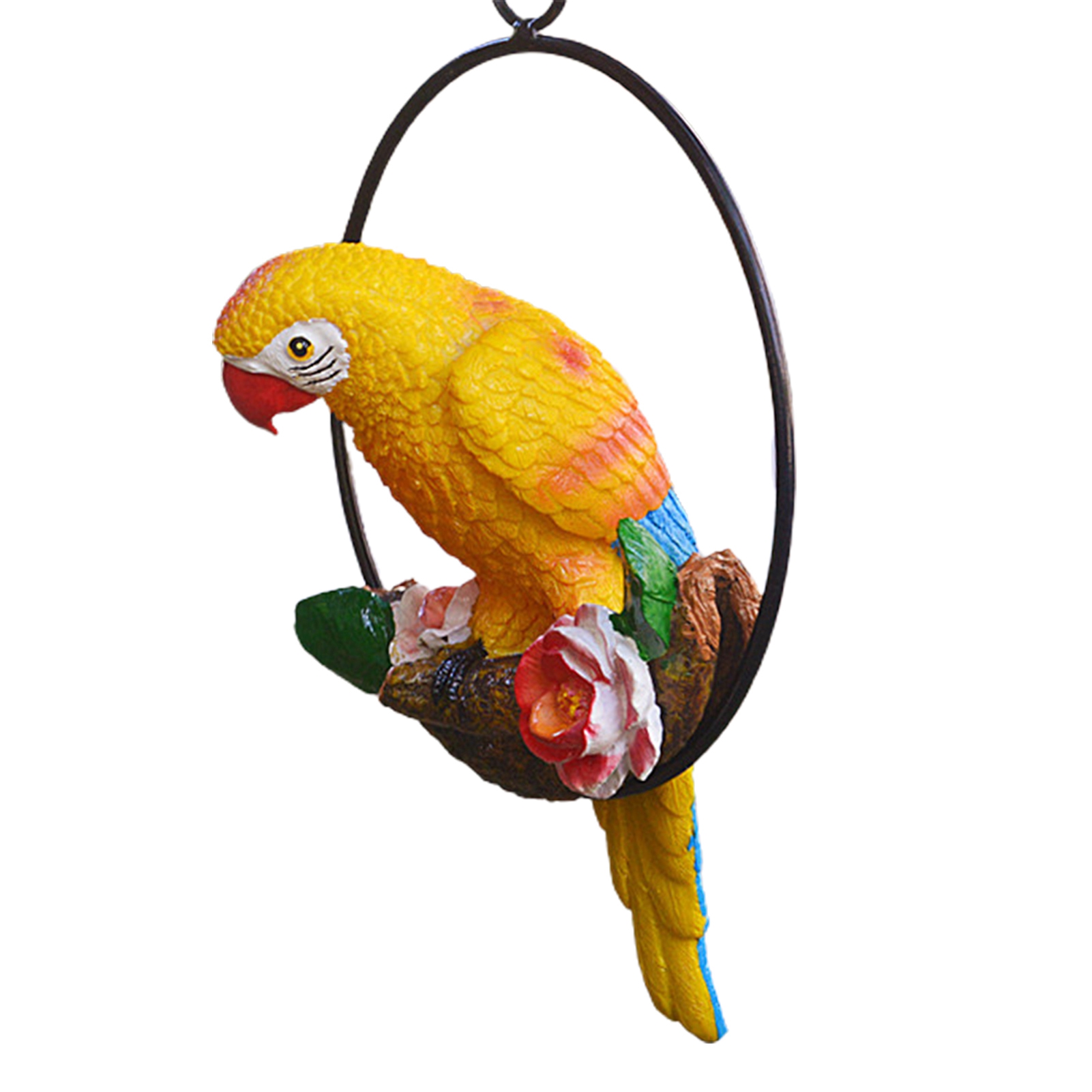 HomeCozy Parrot Ornament with Ring Exquisite Colorfast Hanging Summer ...
