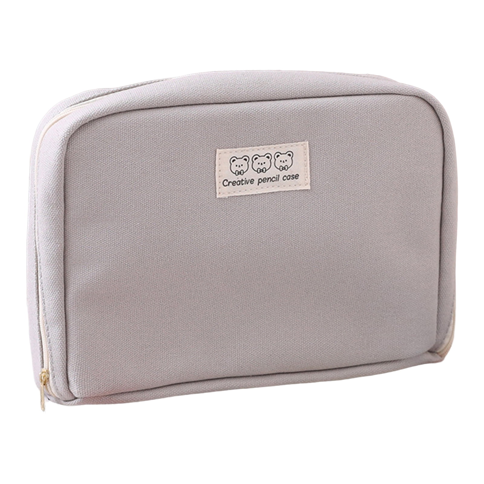 HomeCozy Pencil Bag 90 Degrees Wide Opening Zipper Closure Pen Insert ...