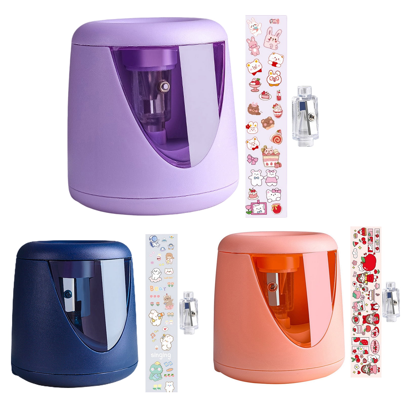 HomeCozy Pencil Sharpener Battery Operated Compact Size Transparent ...