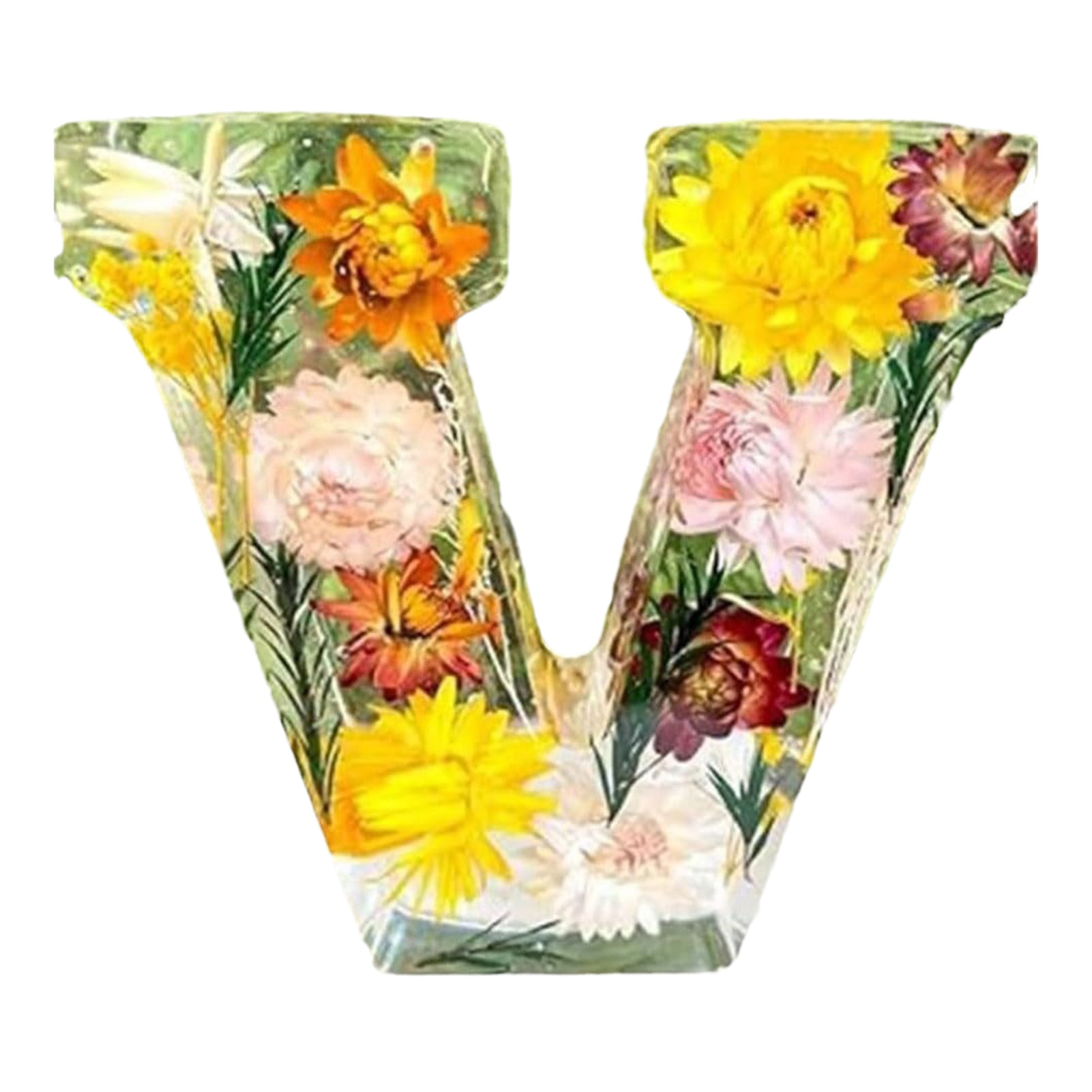 HomeCozy Personalized Flower Letters Night Light Pressed Flower Lamp ...