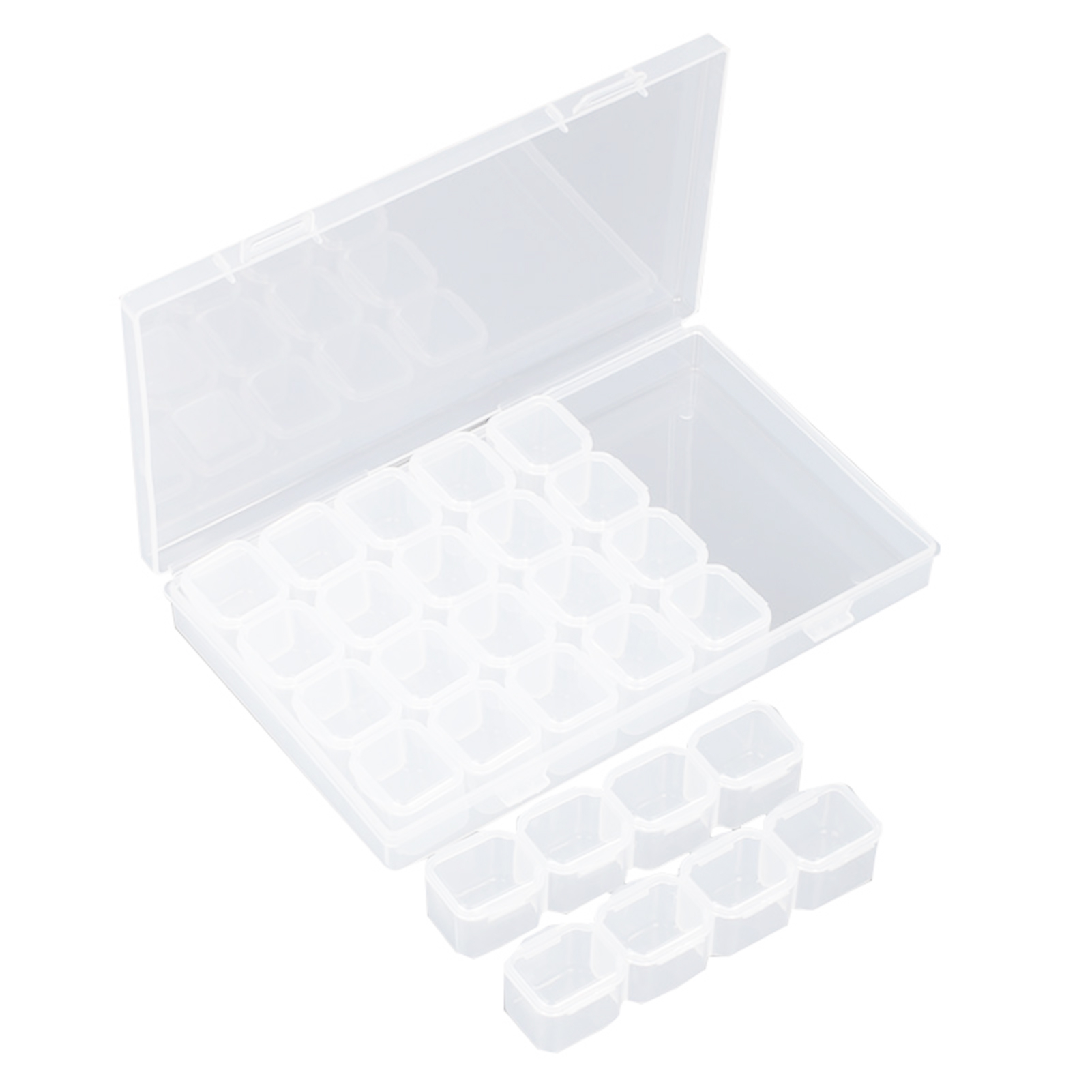 HomeCozy Pill Box Single Row 28-Grid Design Transparent Visible ...