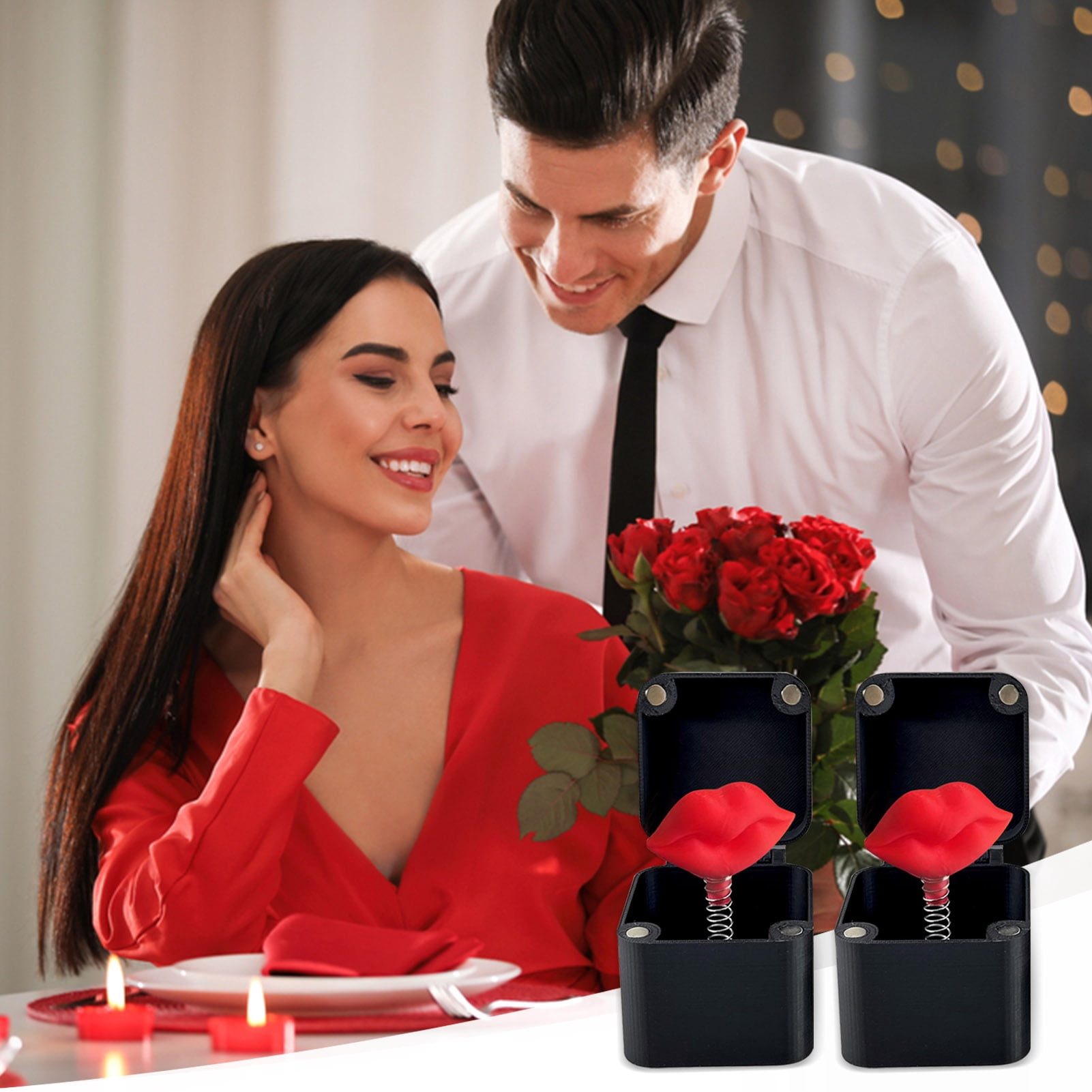 HomeCozy Red Lip Box Ornament Red Lip in Box 3D Printed Pop Up Red Lip ...