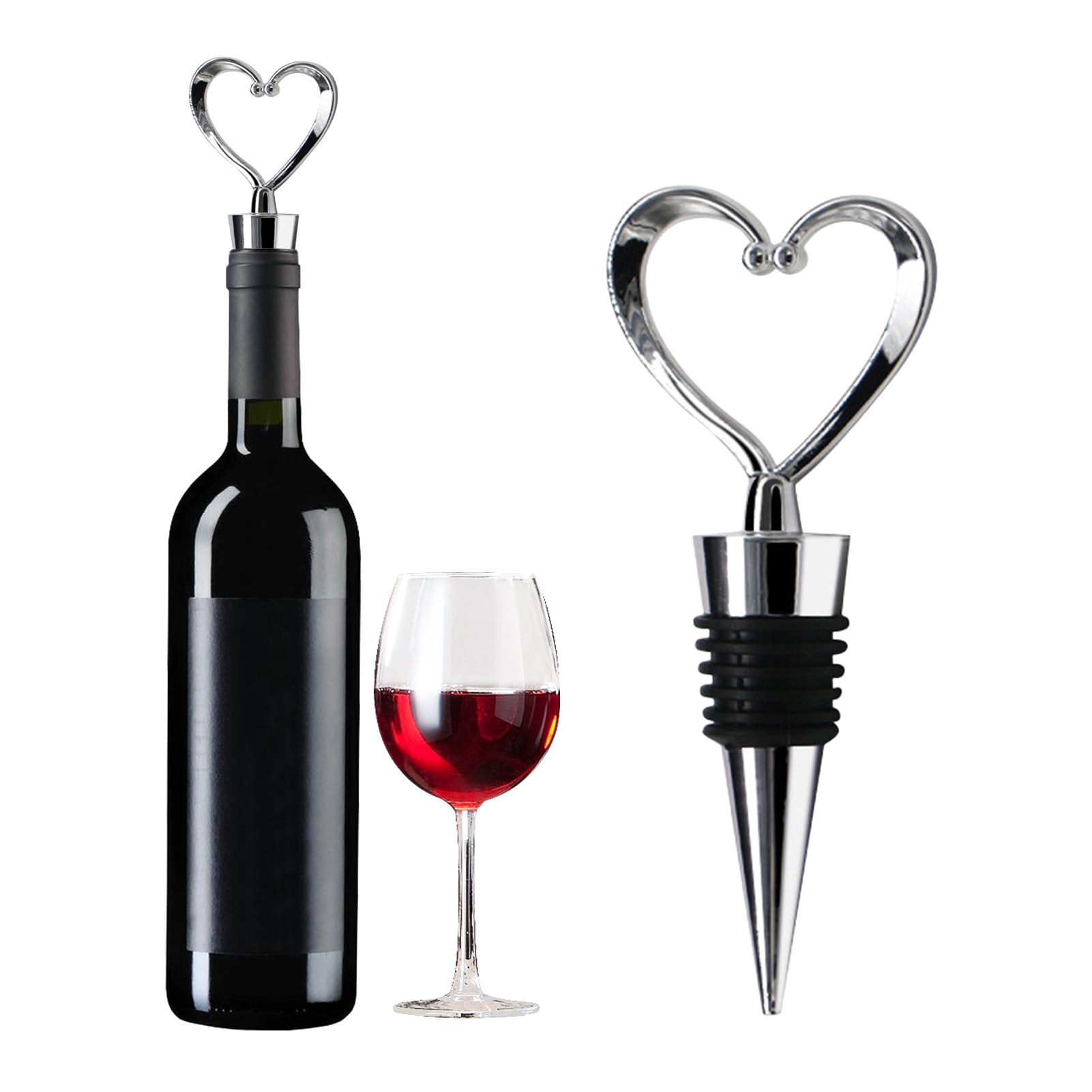 HomeCozy Red Wine Cork Heart & Ball Shaped Bottle Stoppers Champagne ...