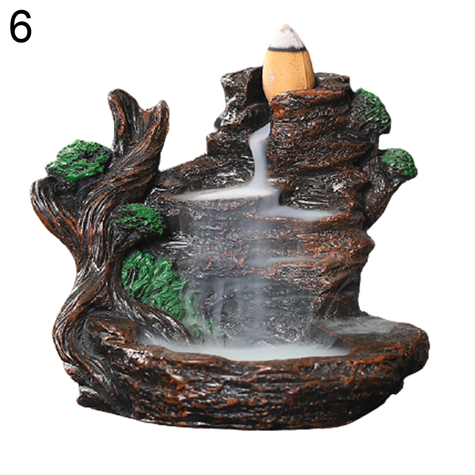 HomeCozy Resin Mountains Rivers Incense Burners Holder Censer ...