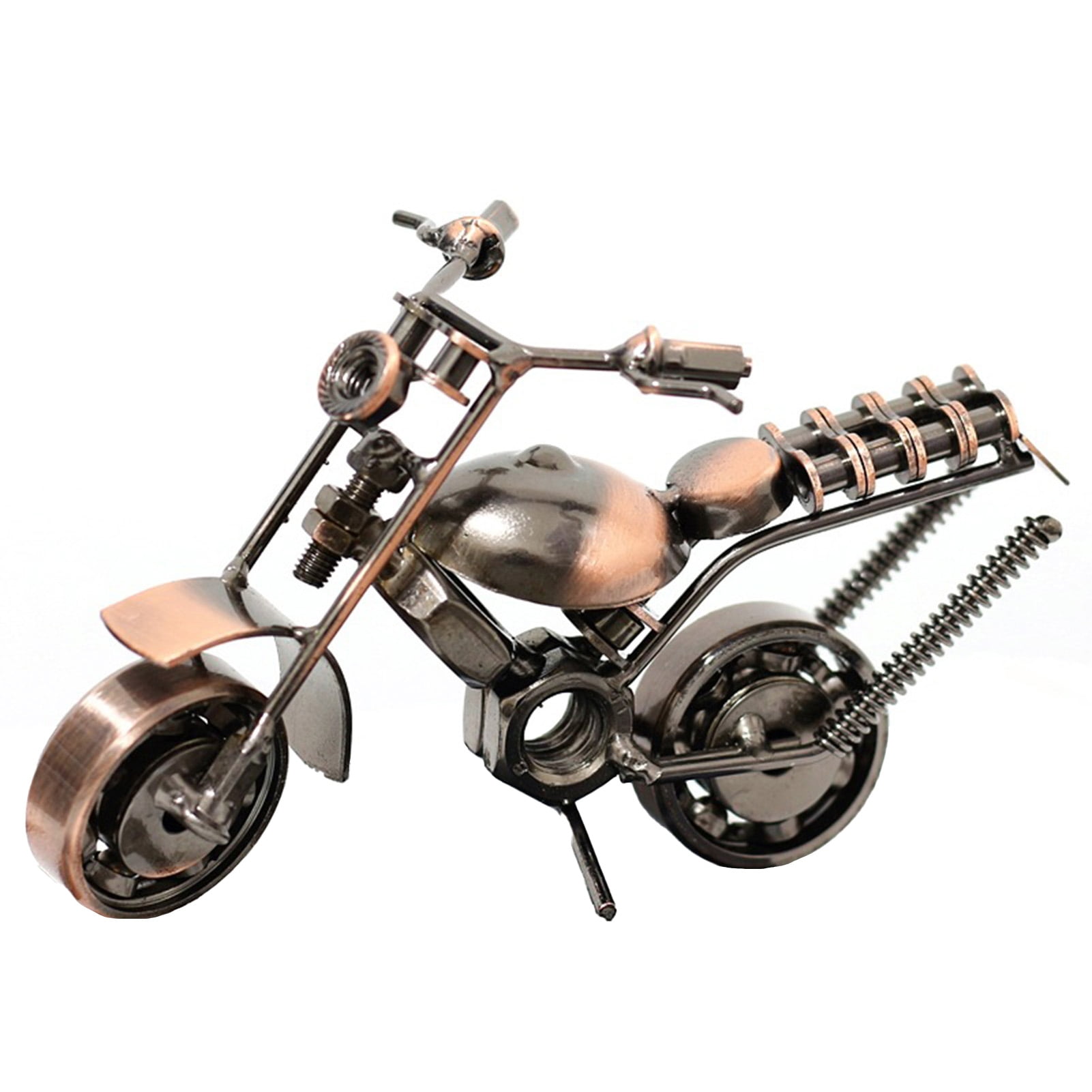 HomeCozy Retro Creative Motorcycle Art Sculpture Metal Vivid Appearance ...