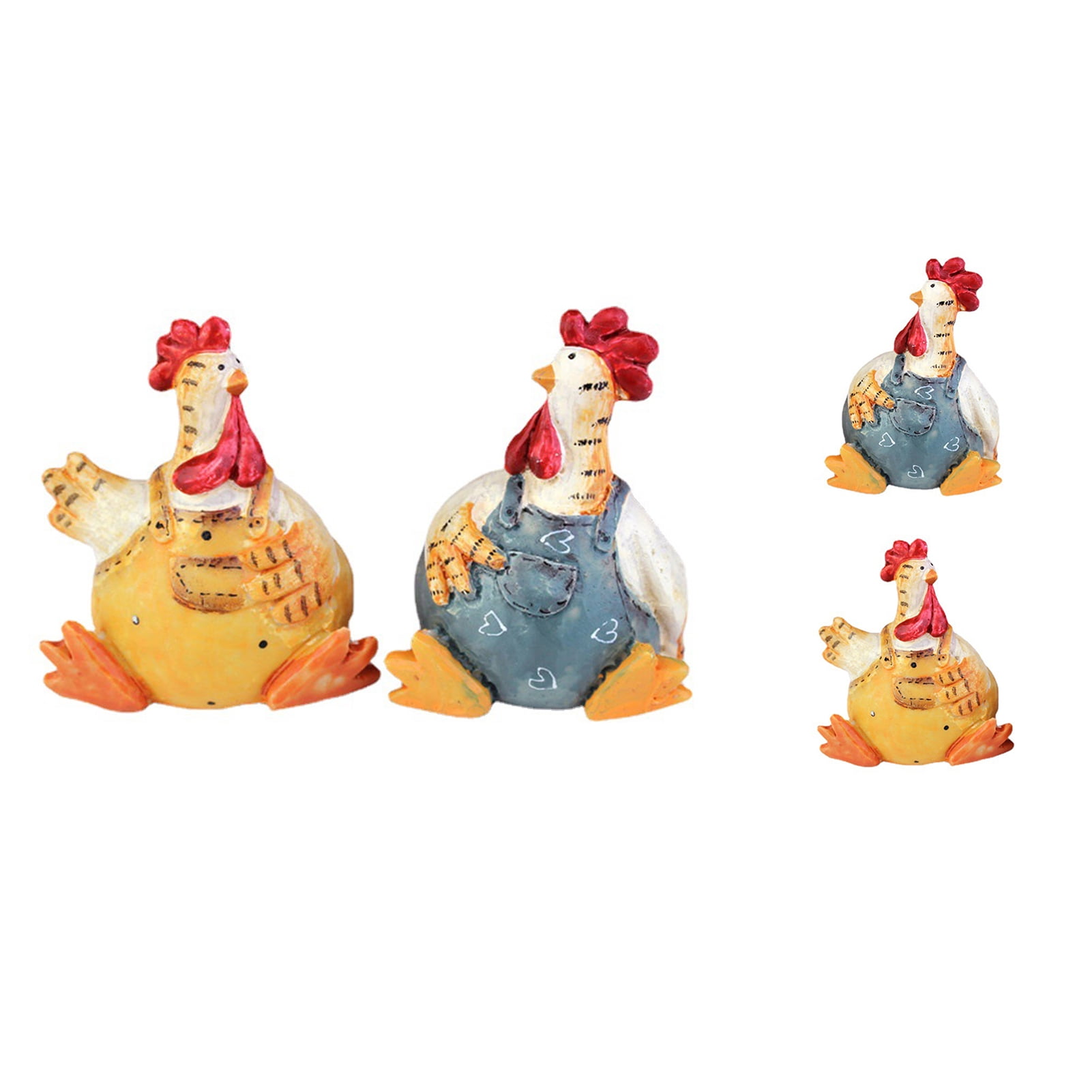 HomeCozy Rooster Figurine Resin Tabletop Chicken Ornament Sitting ...