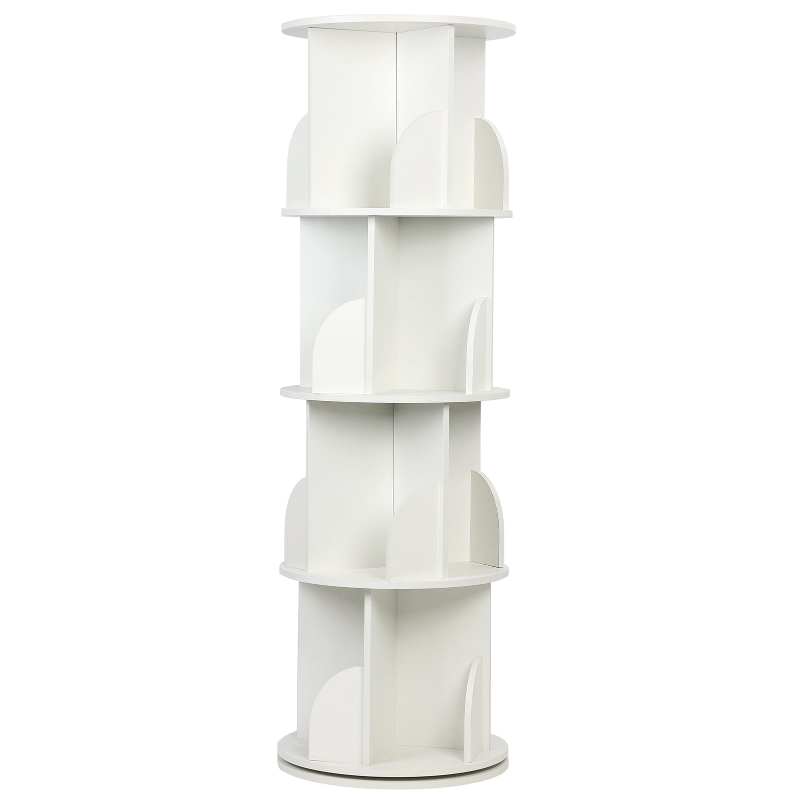 HomeCozy Rotating Bookshelf,360 Degree Rotation 4 Tier Spinning ...
