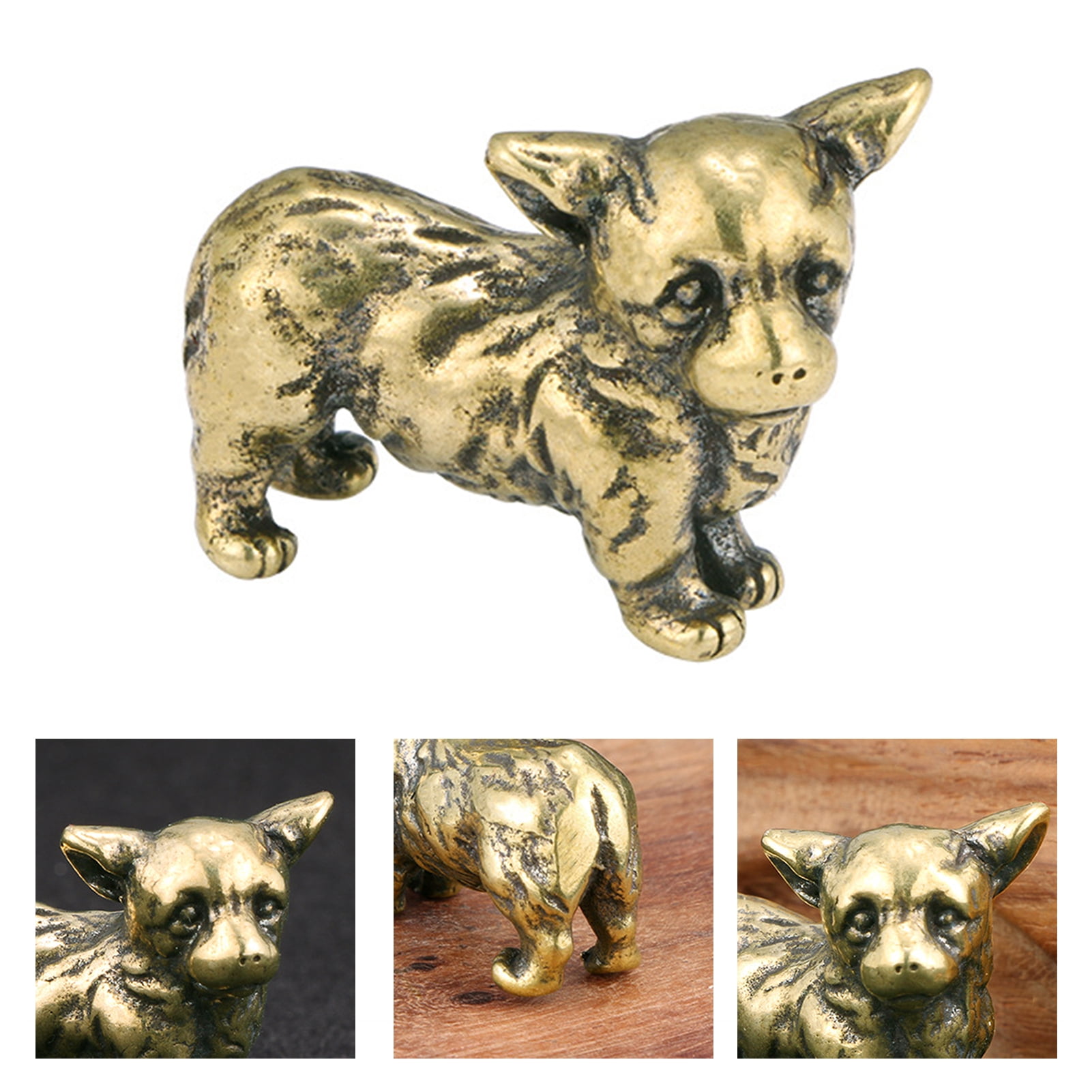 HomeCozy Rust-proof Dog Figurine Fine Symbol Copper Vividly Engraved ...