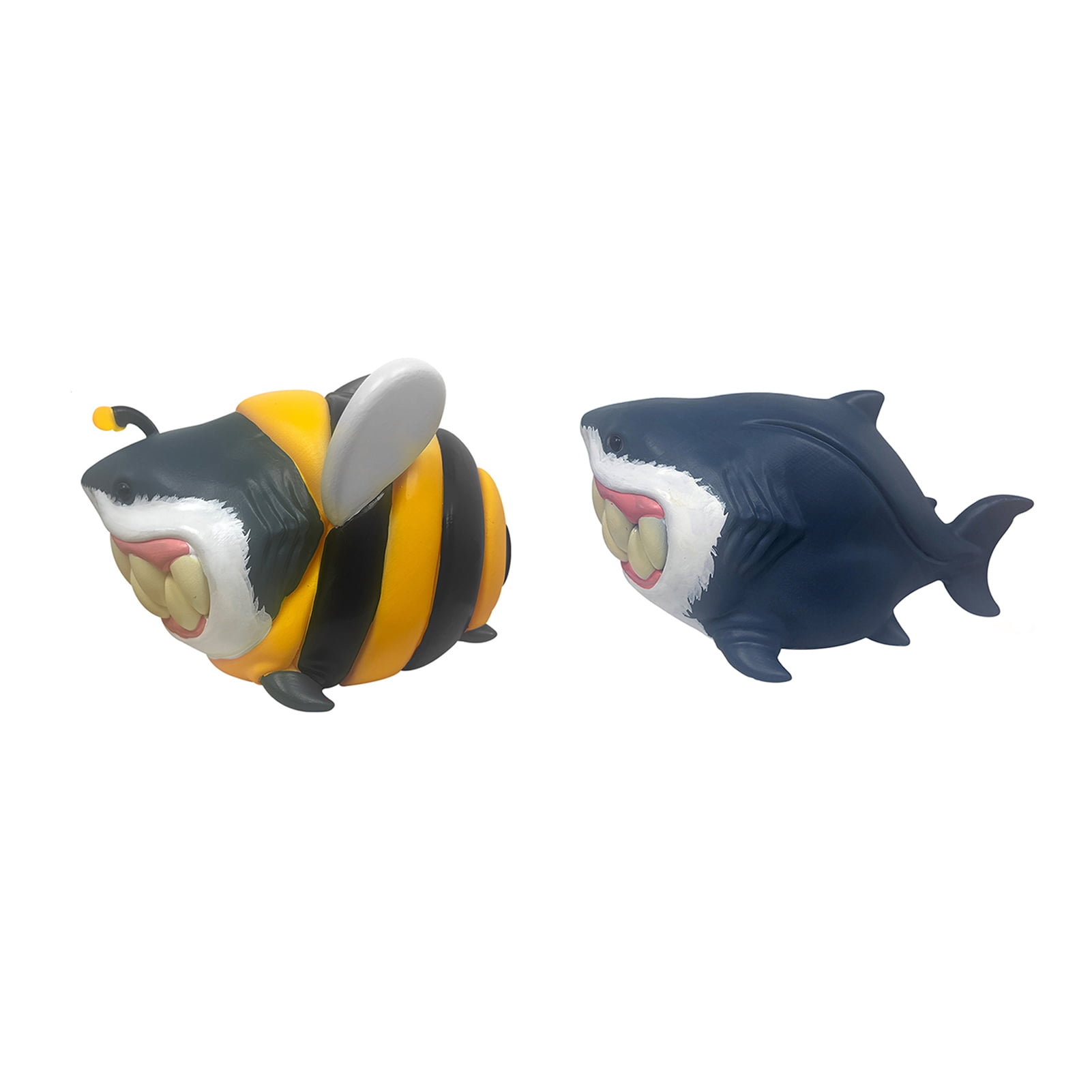 HomeCozy Shark Resin Ornament Cartoon Shark Bee Figurine Tabletop Decor ...