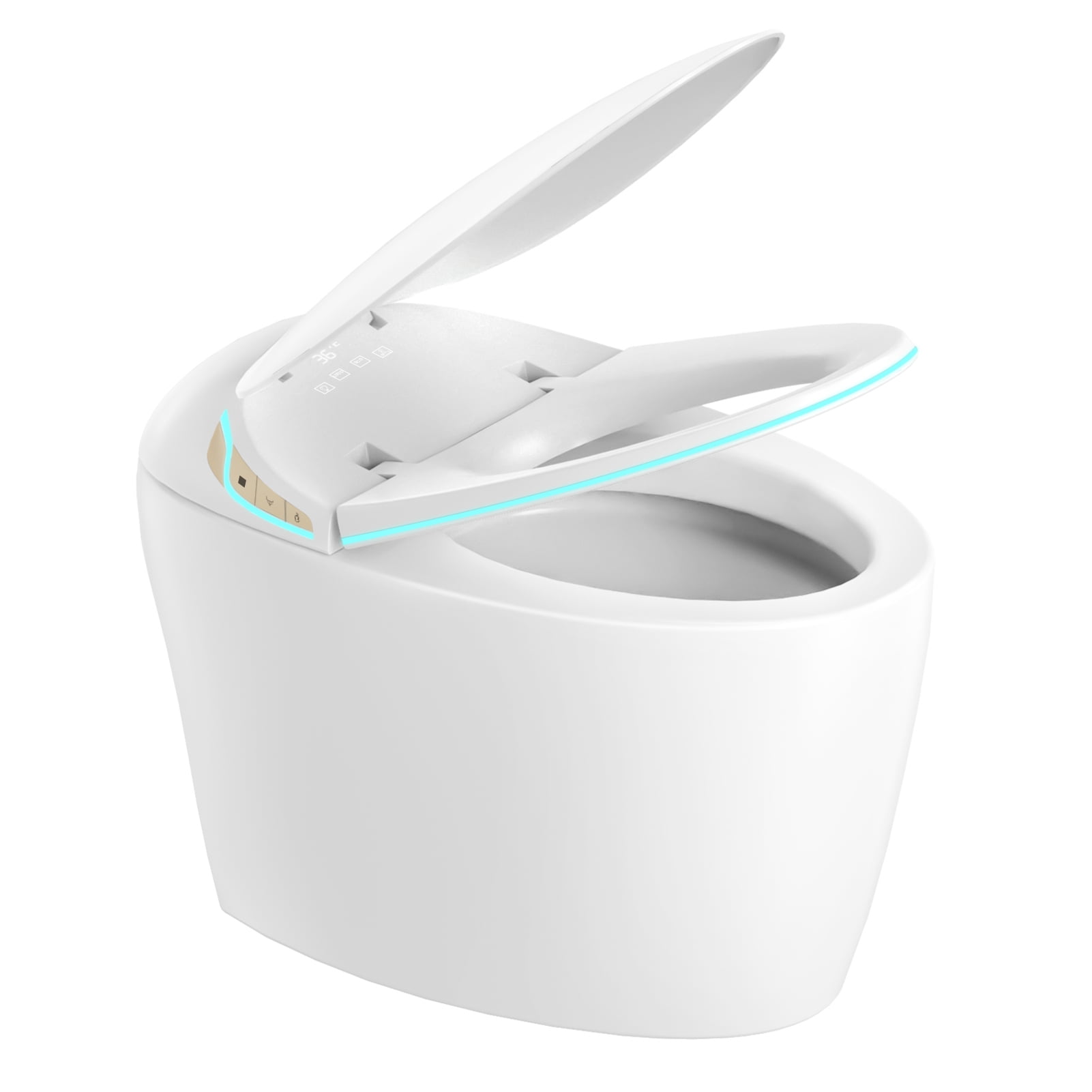 HomeCozy Smart Toilet with Warm Water Sprayer,Smart Toilet with Bidet ...