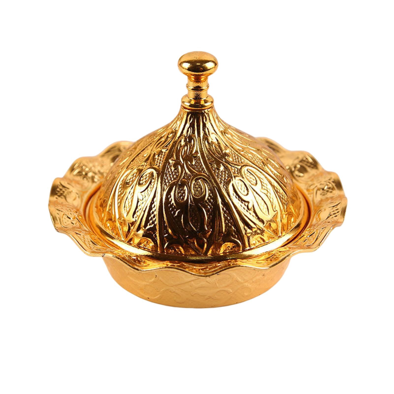 HomeCozy Snack Tray with Lid Dustproof Retro Pattern Alloy Medieval ...