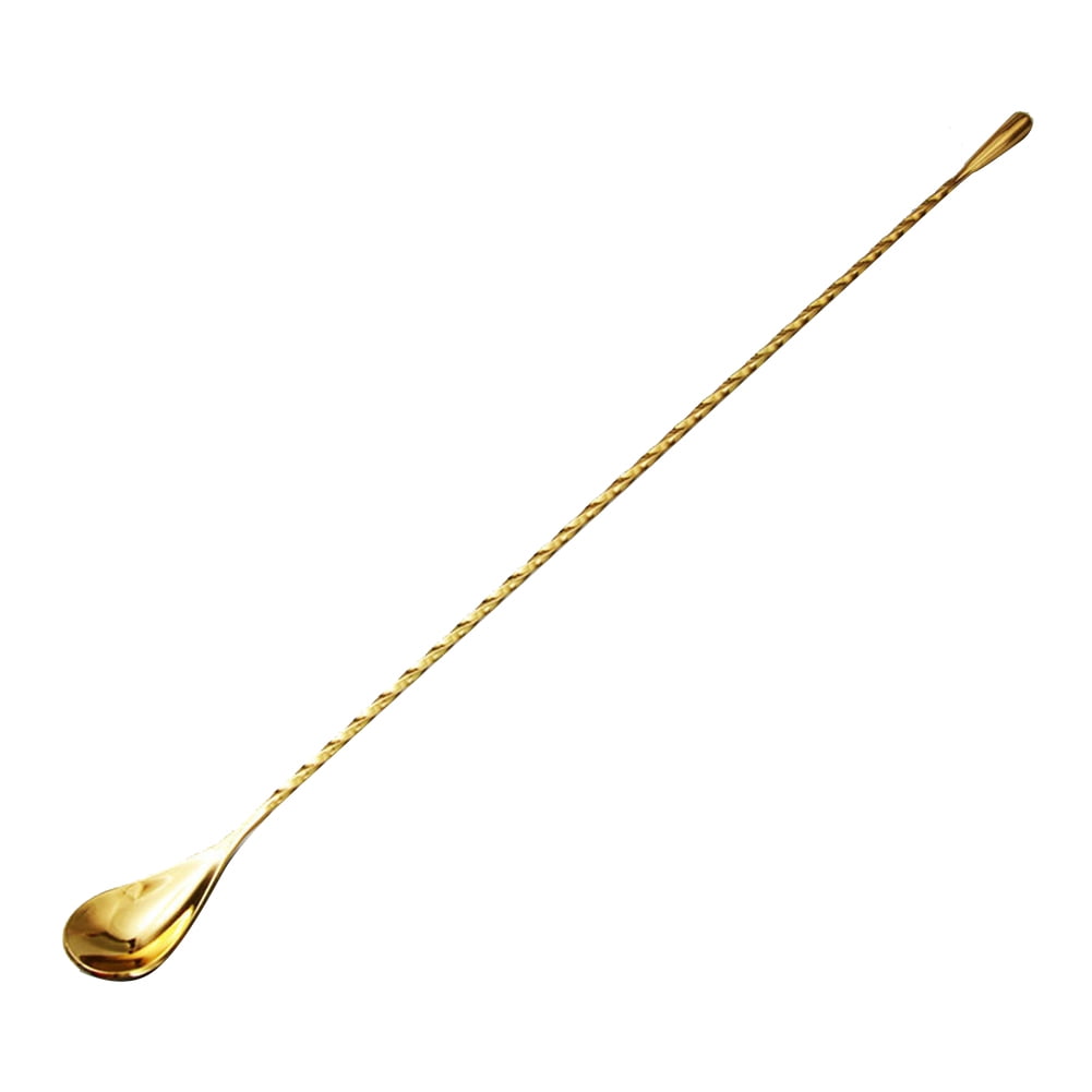 HomeCozy Stainless Steel Spiral Long Handle Mixing Stir Cocktail Spoon ...