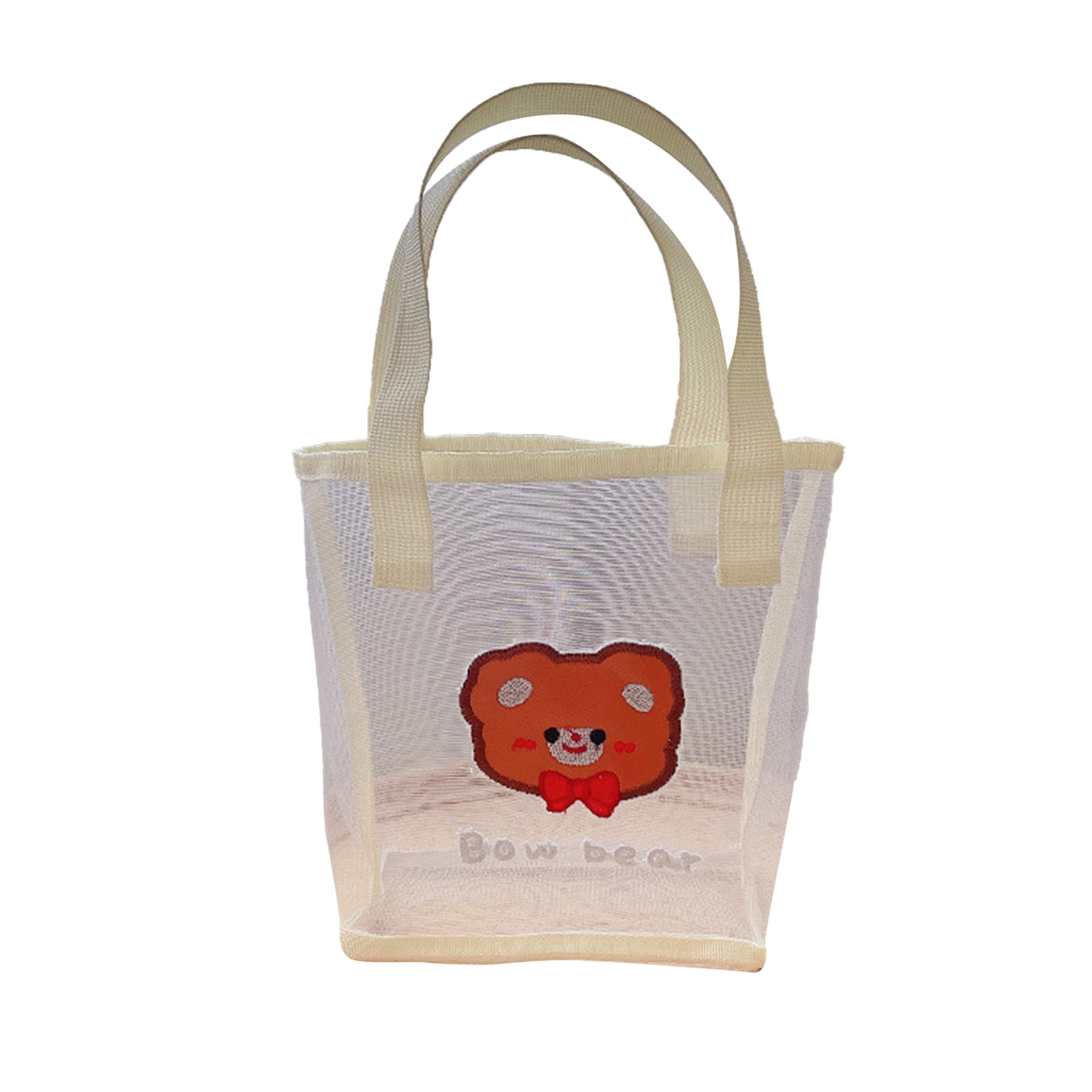 HomeCozy Toiletry Bag Transparent Visible Gauze Cartoon Rabbit Bear ...