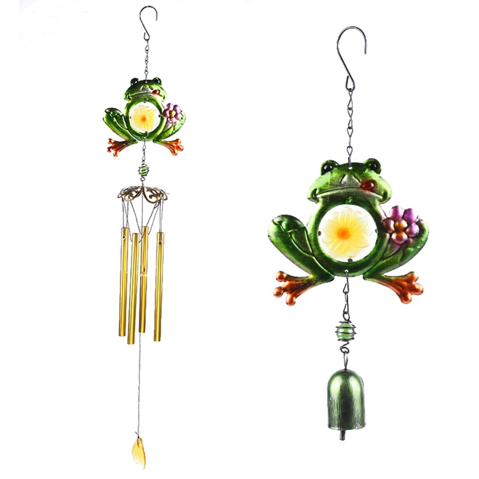 HomeCozy Wind Chime Handmade Glass Painted Frog Design Eye-catching ...